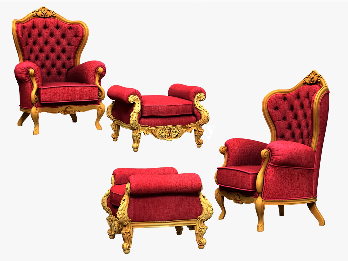 3D Model Santa Chair - TurboSquid 2327563