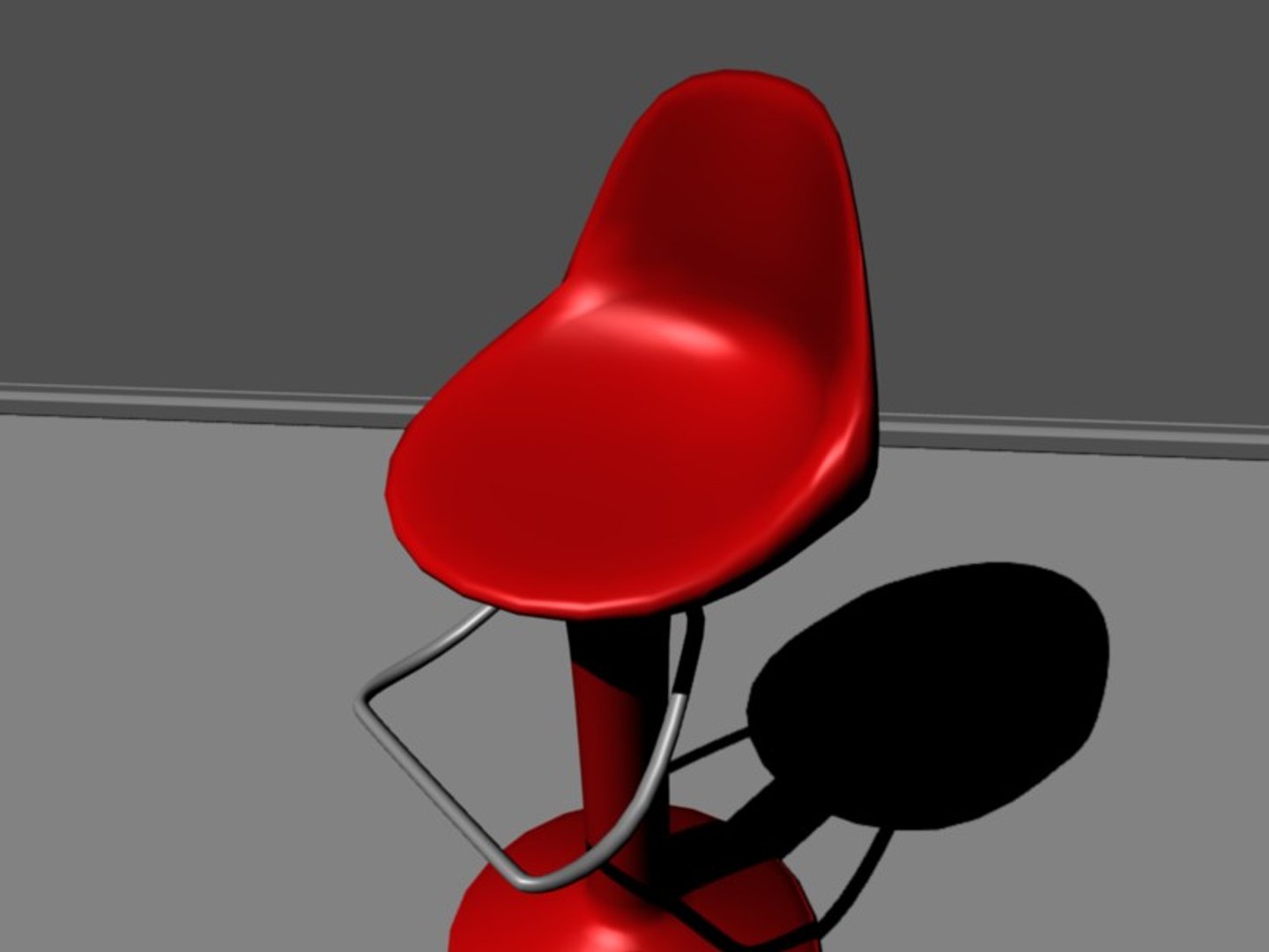 Free 3ds Model Modern Red Stool