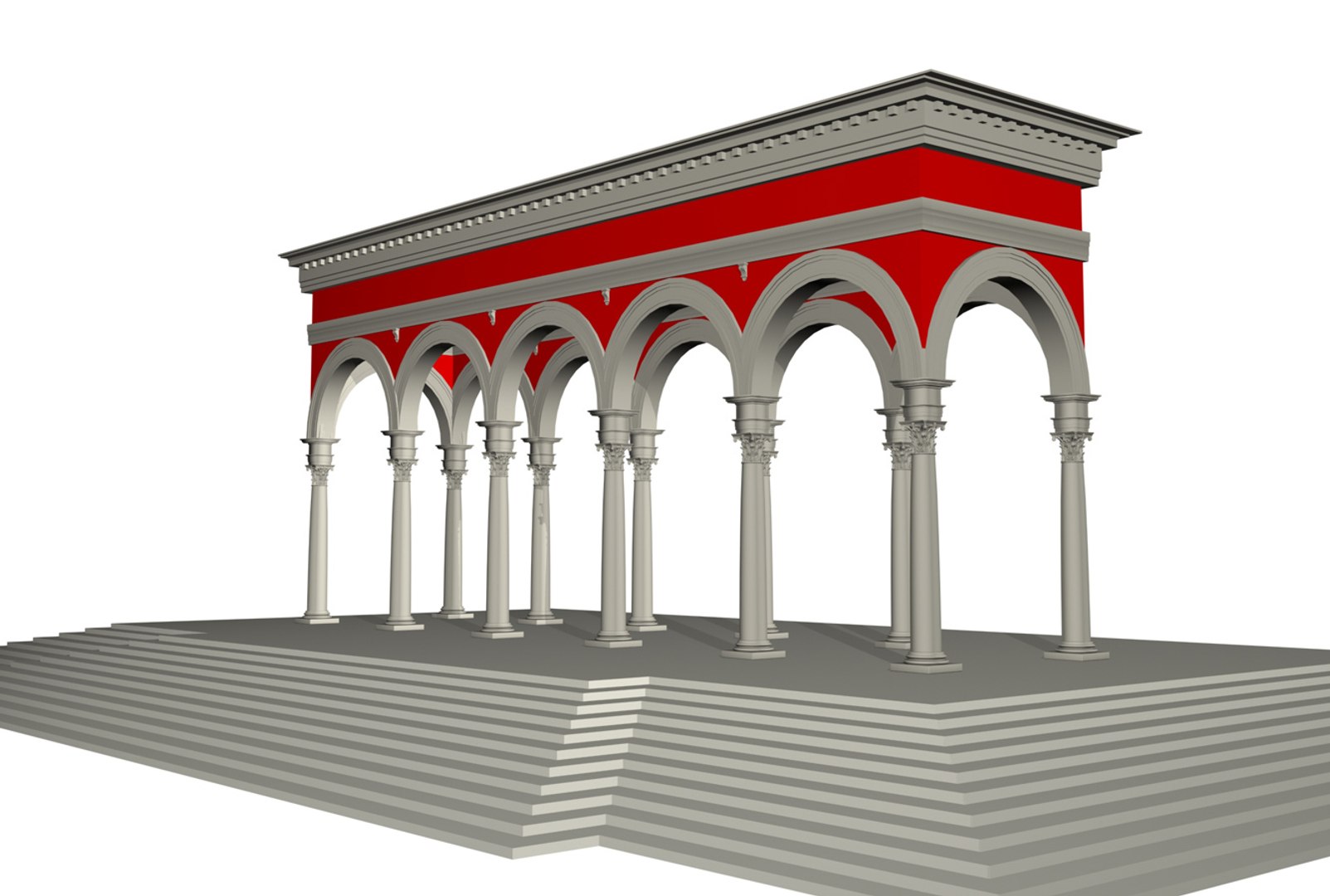Renaissance Colonnade 3d Model