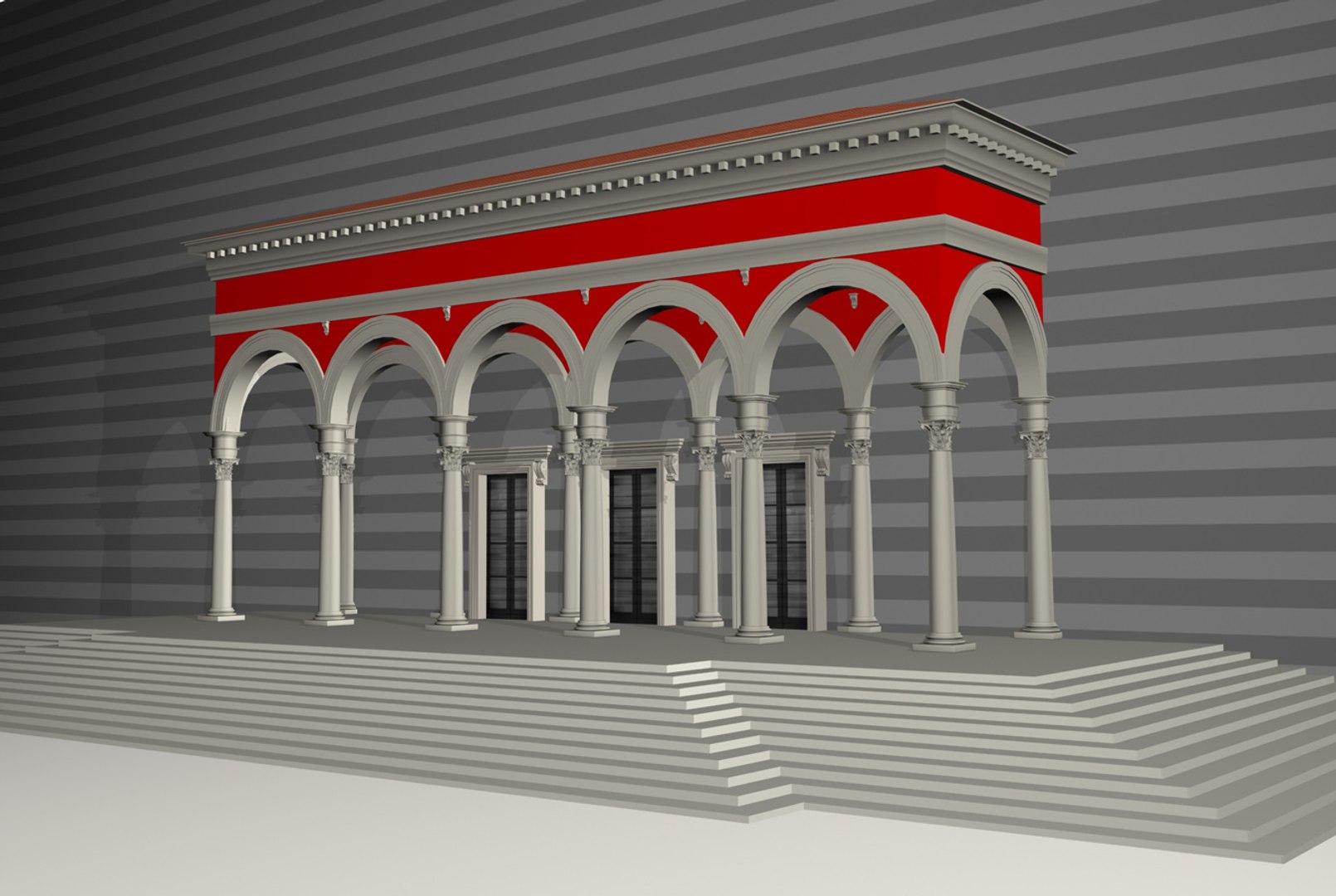 Renaissance Colonnade 3d Model