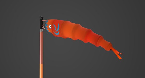 3d model animation wind sock