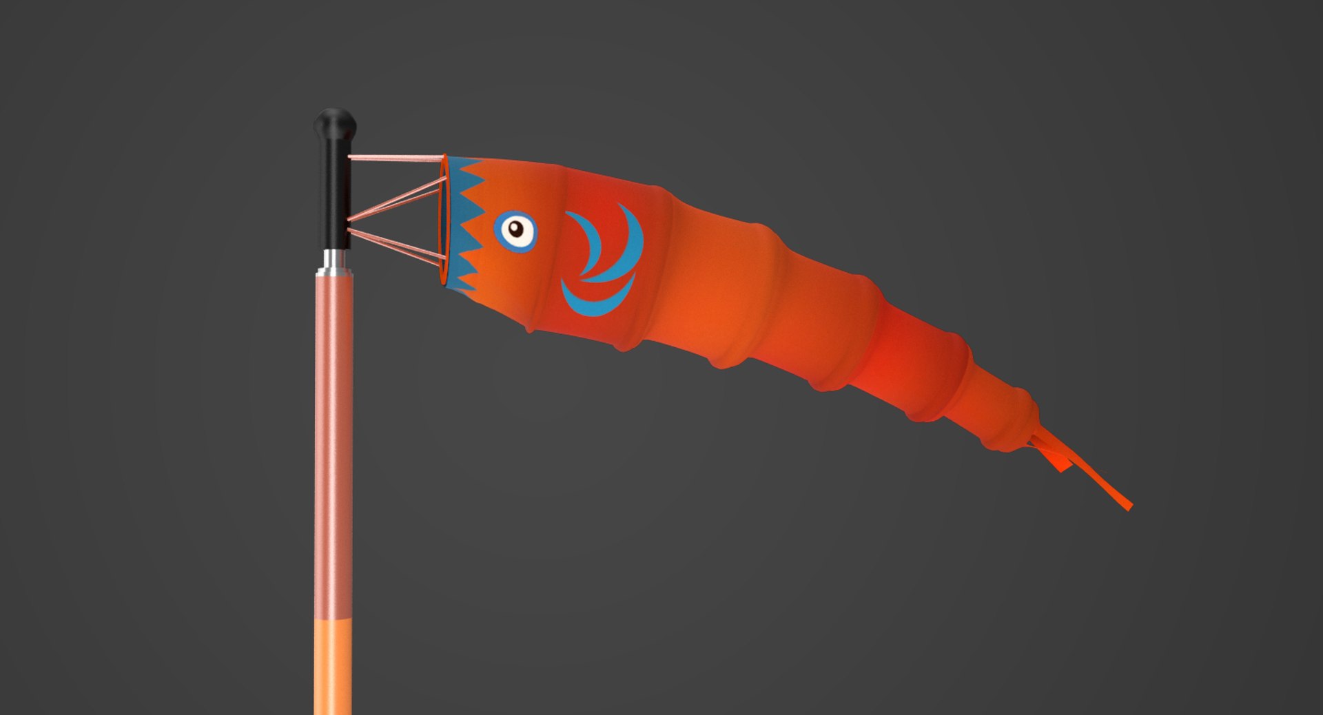 3d model animation wind sock