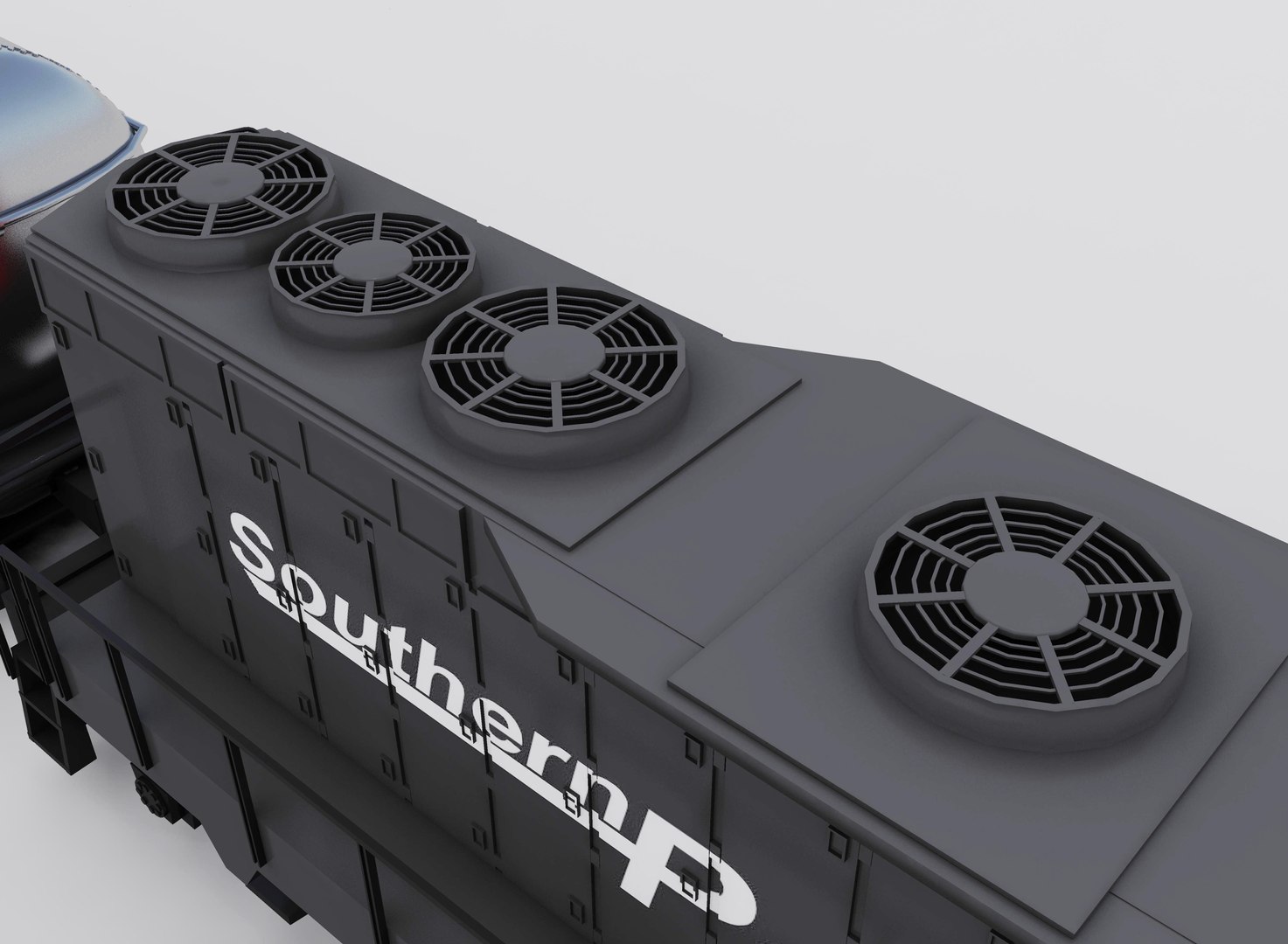 3d Dxf Freight Train Engine