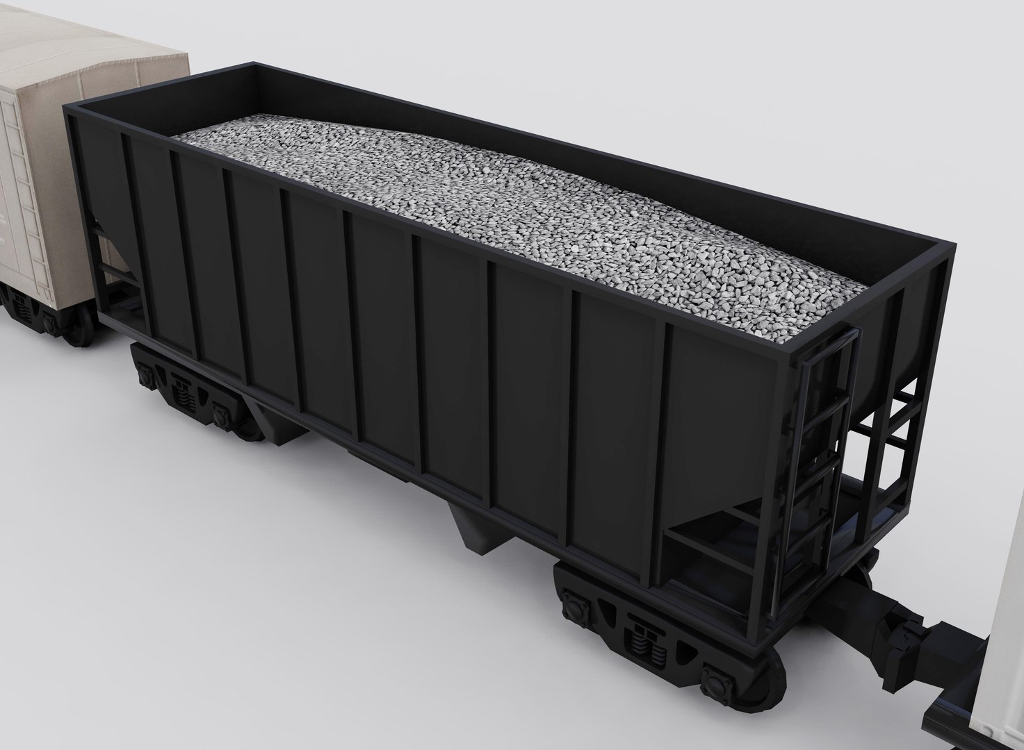 3d Dxf Freight Train Engine
