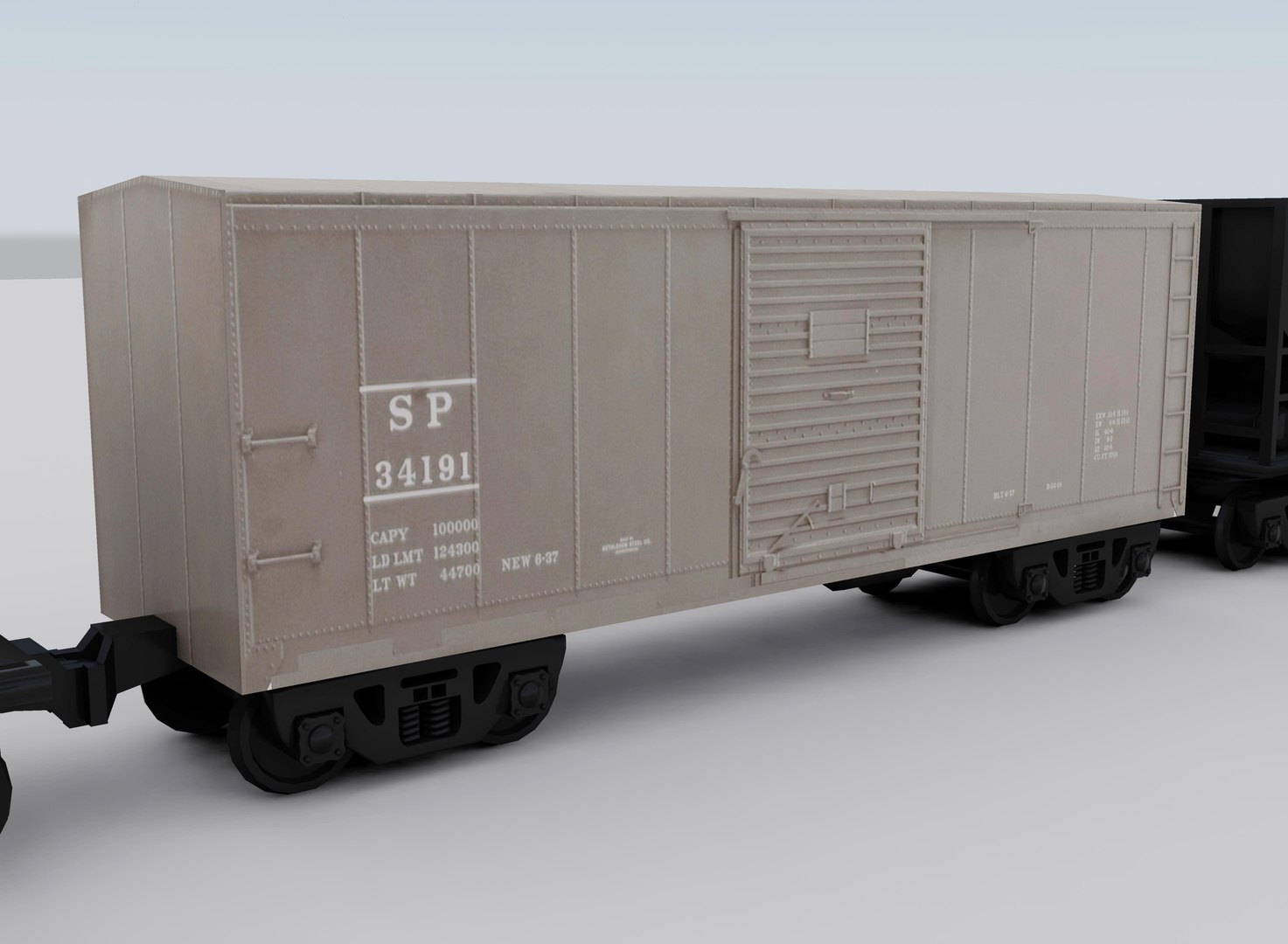 3d Dxf Freight Train Engine