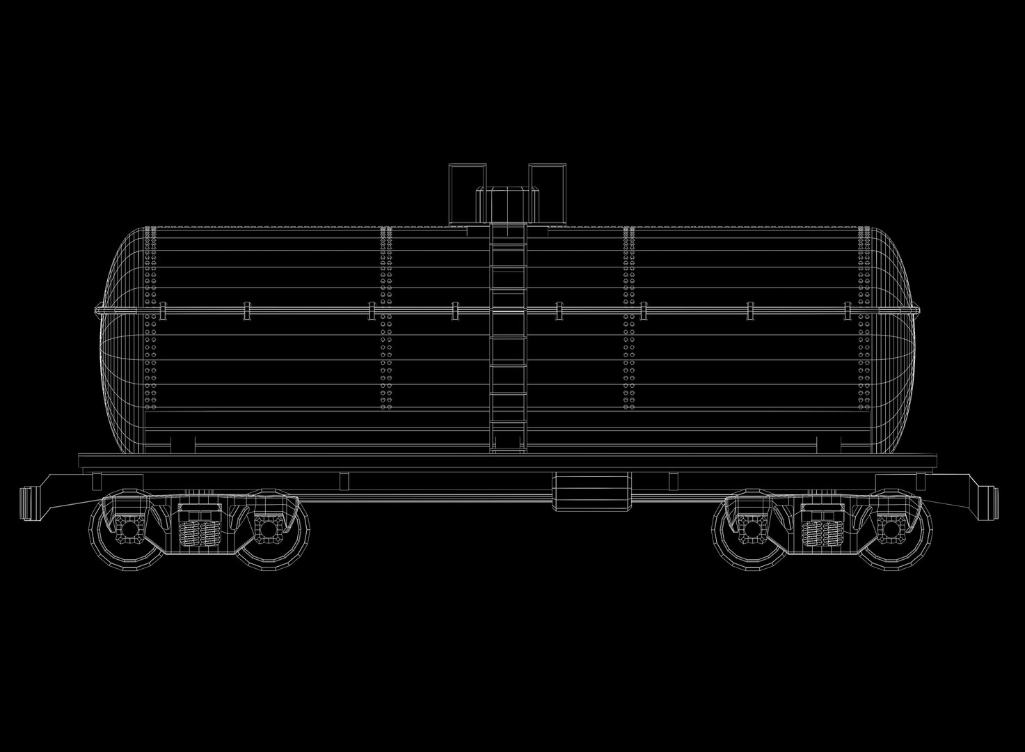 3d Dxf Freight Train Engine