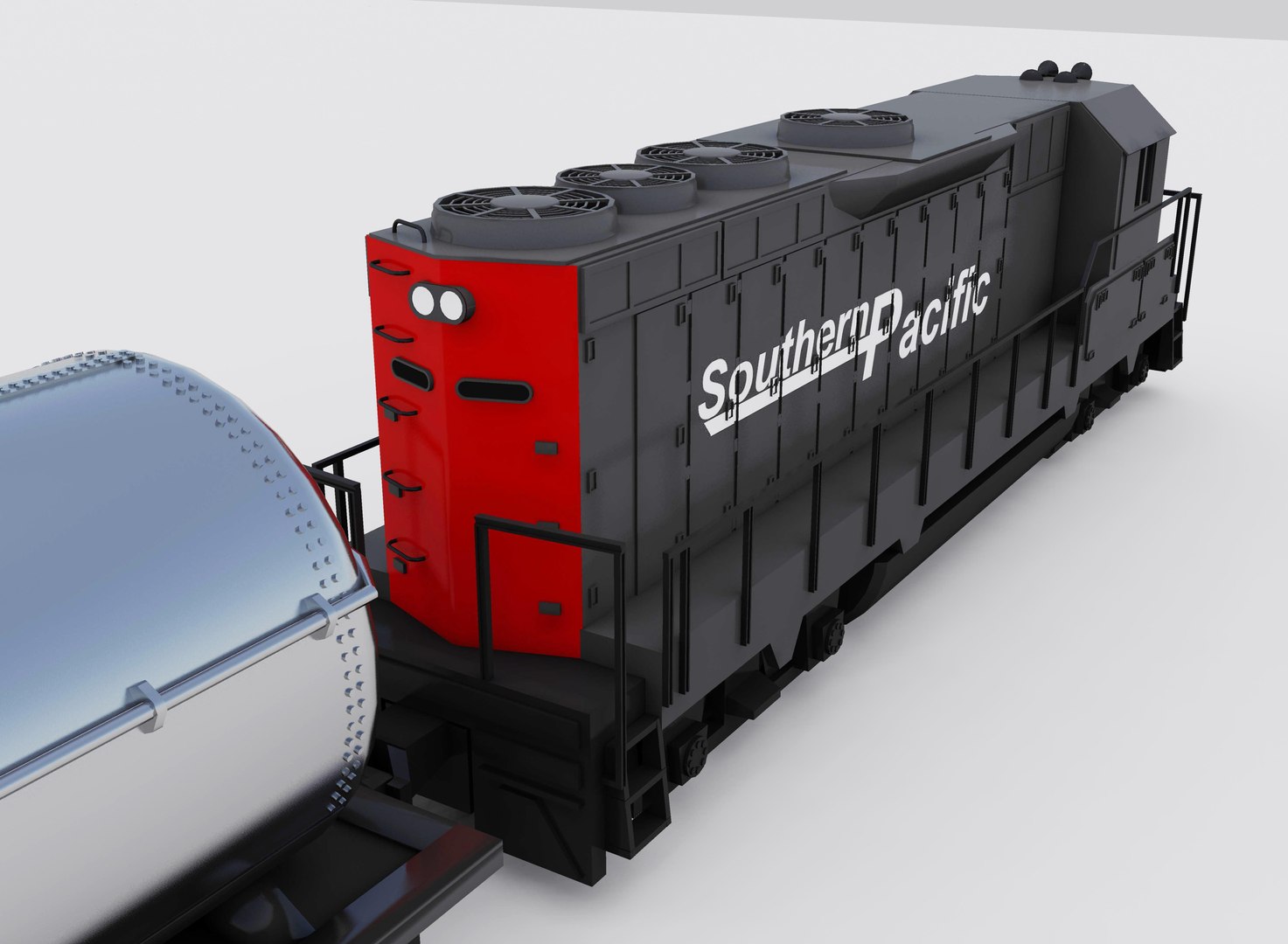 3d Dxf Freight Train Engine