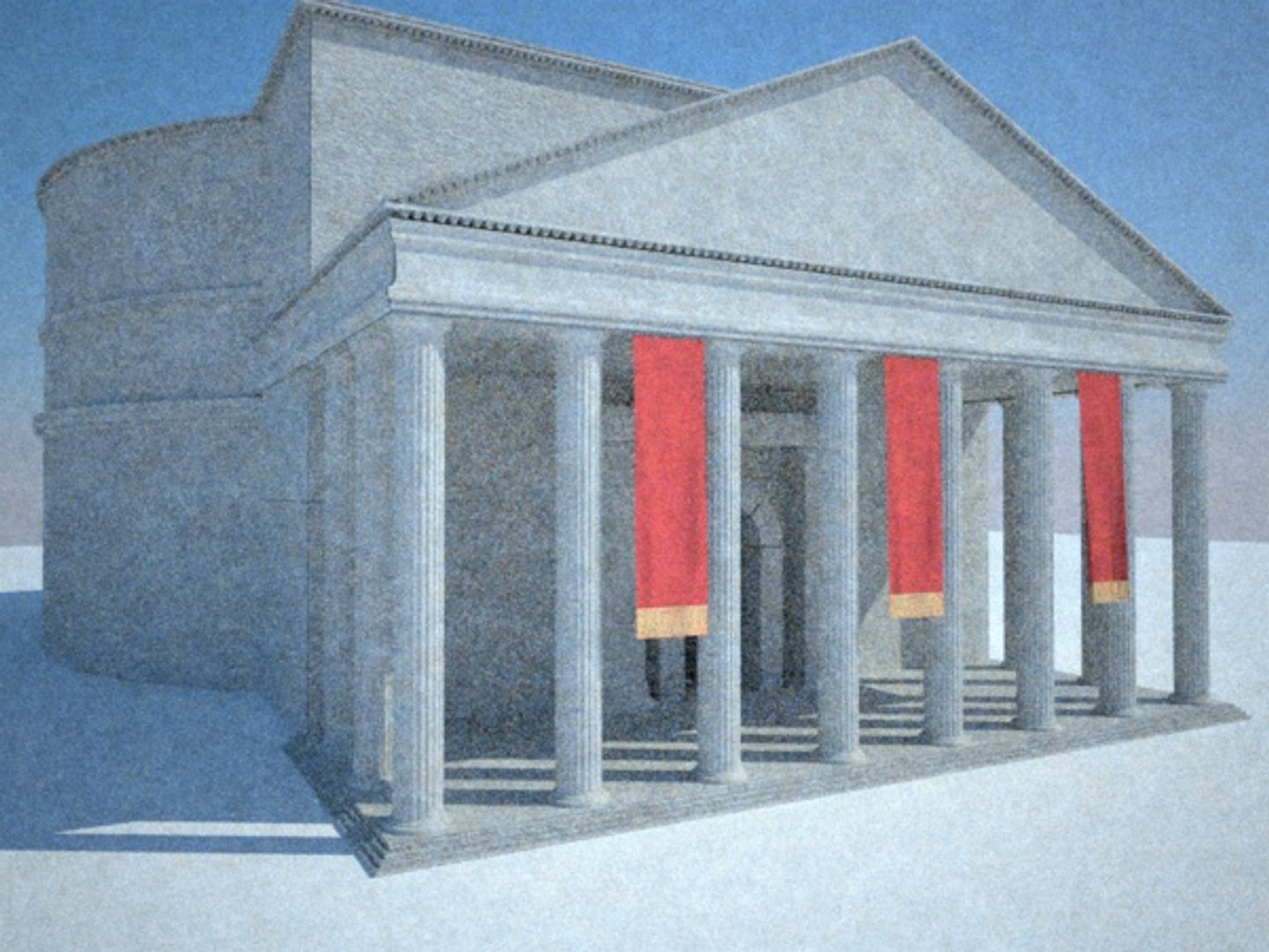 3d model roman temple