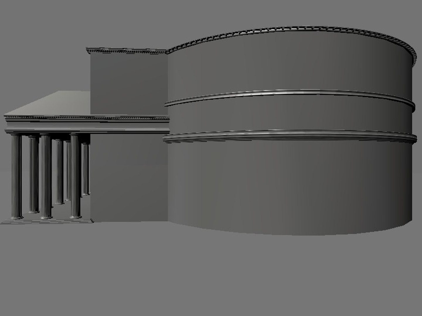 3d model roman temple