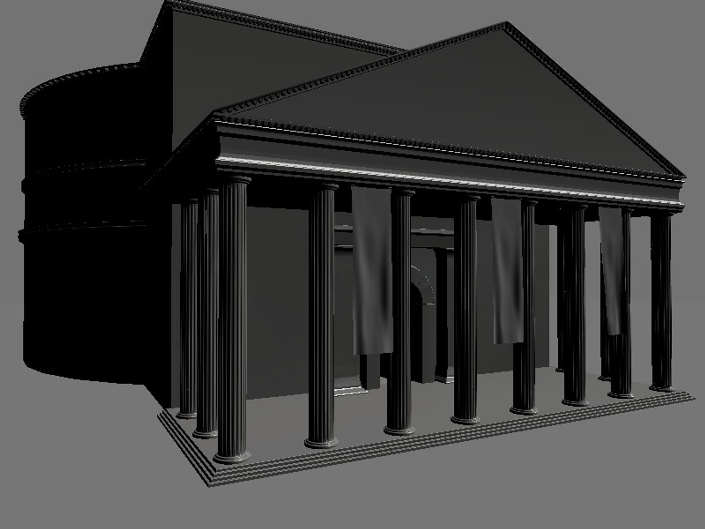 3d model roman temple