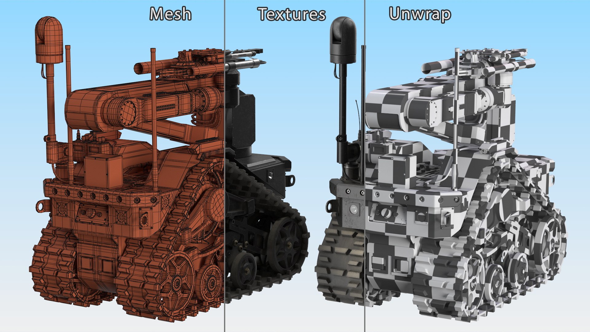 Worn Tracked Robot System Black 3D model - TurboSquid 2134650