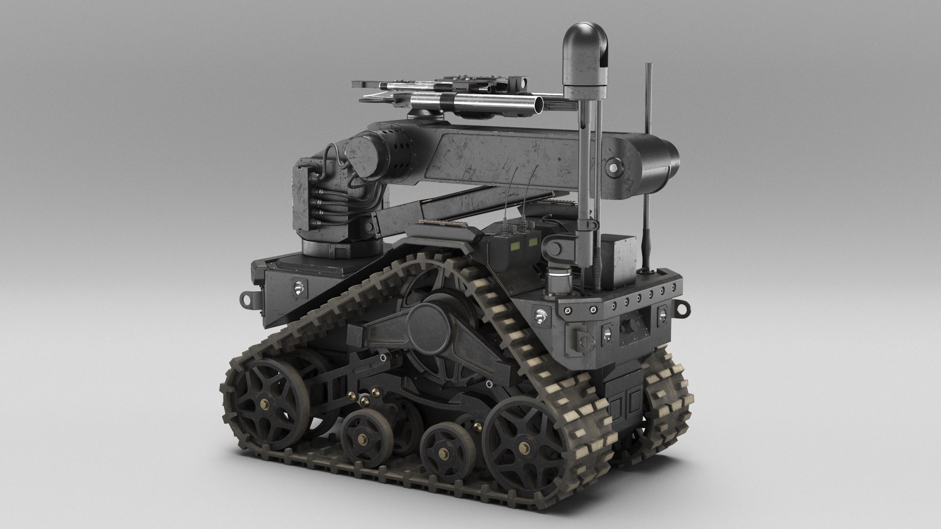 Worn Tracked Robot System Black 3D model - TurboSquid 2134650