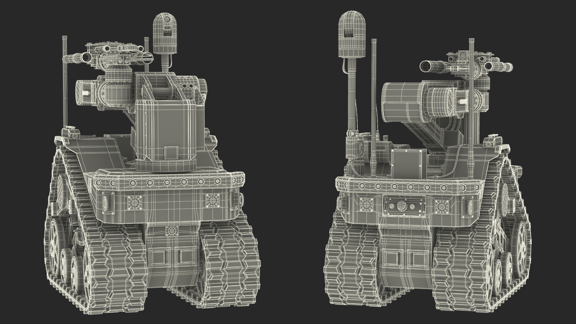 Worn Tracked Robot System Black 3D model - TurboSquid 2134650