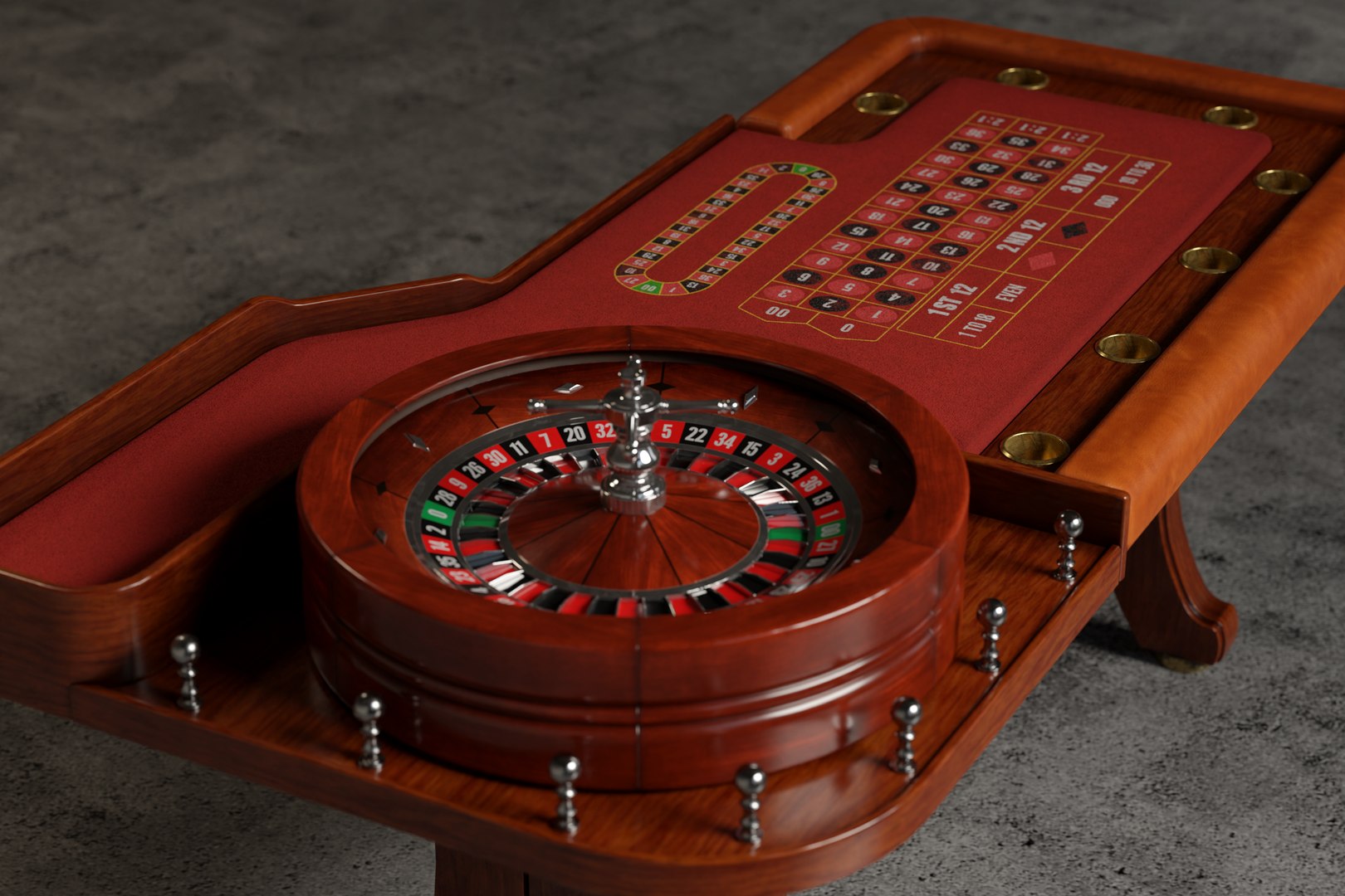3D Roulette Table 3D Model - TurboSquid 2004257