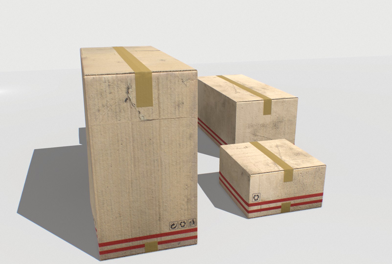 3D Cardboard Boxes Model - TurboSquid 1579547
