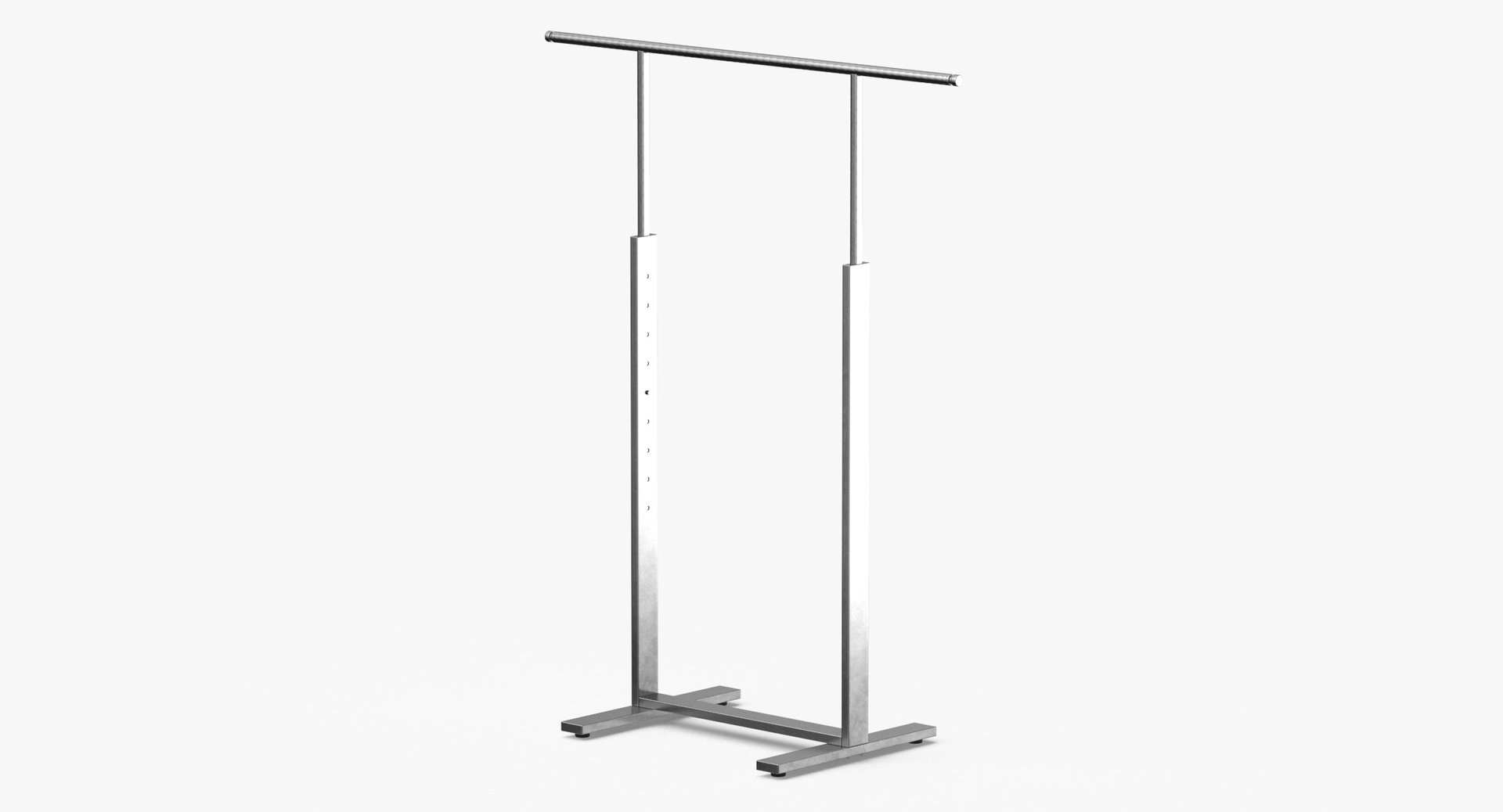 Clothing Single Bar Rack Metal Black And White 3D Model - TurboSquid ...