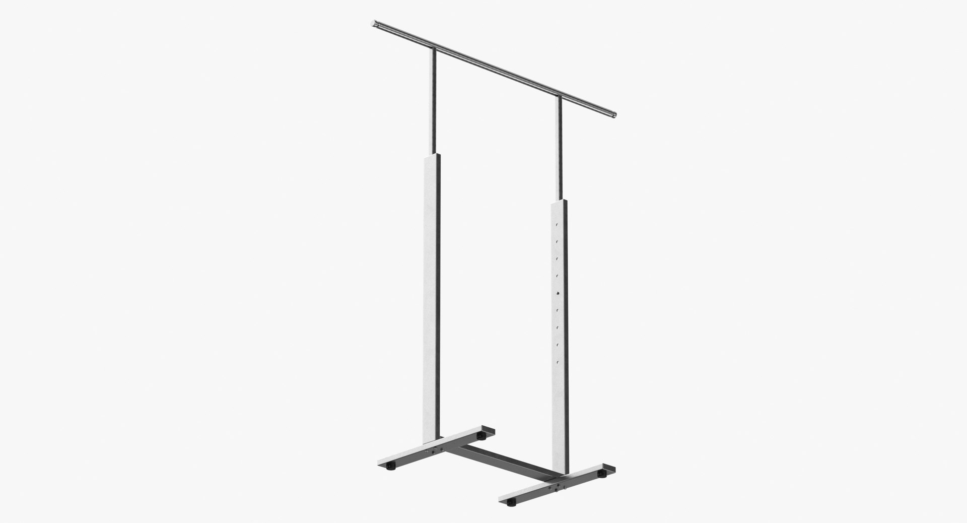Clothing Single Bar Rack Metal Black And White 3D Model - TurboSquid ...
