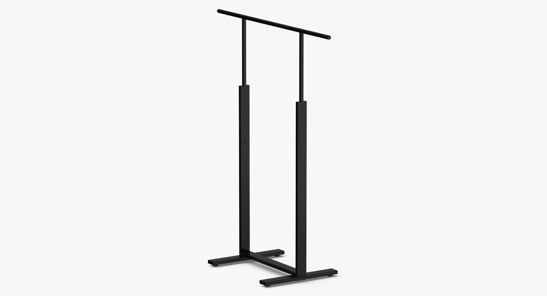 Clothing Single Bar Rack Metal Black and White 3D model - TurboSquid ...