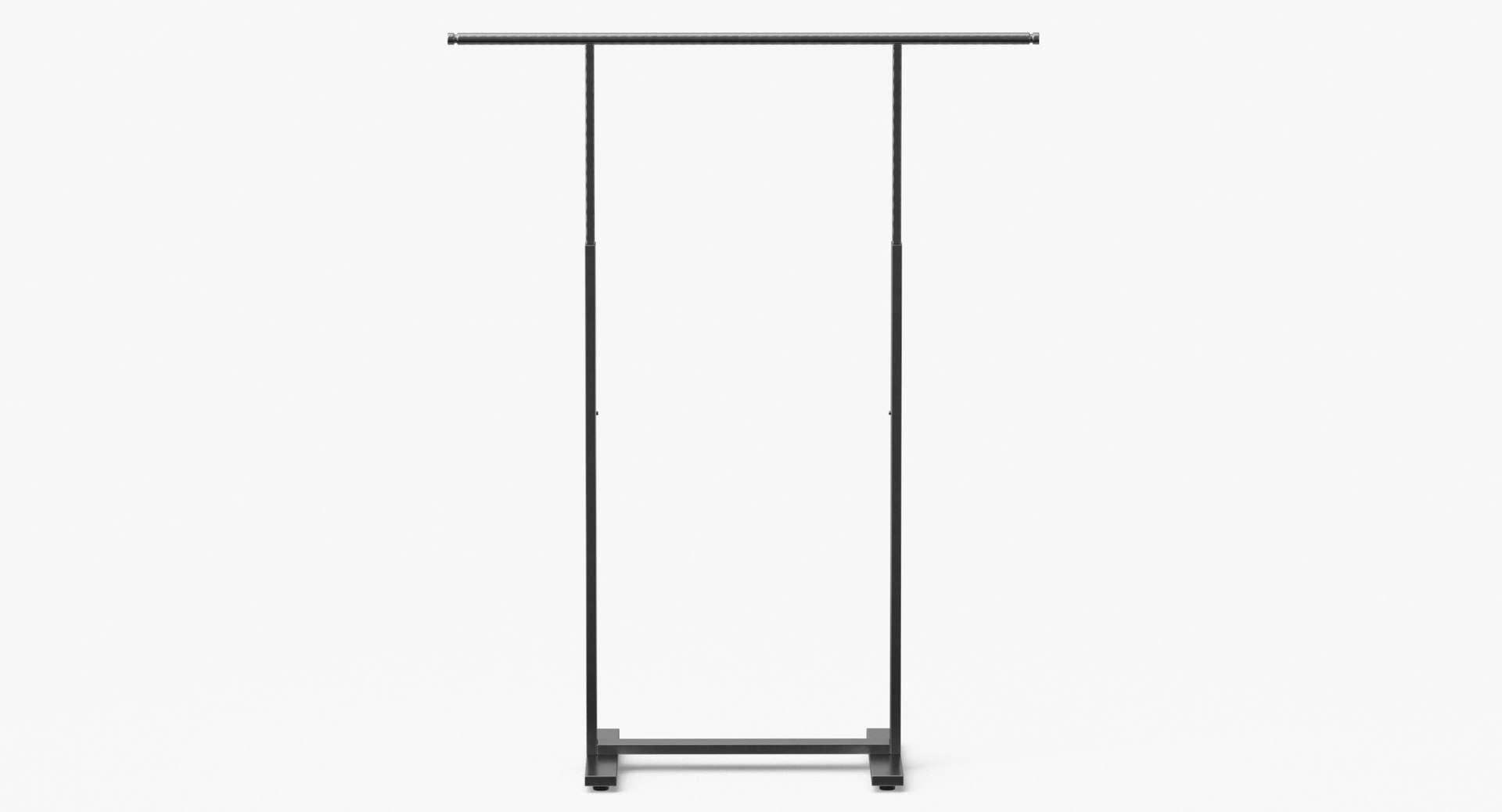 Clothing Single Bar Rack Metal Black And White 3D Model - TurboSquid ...