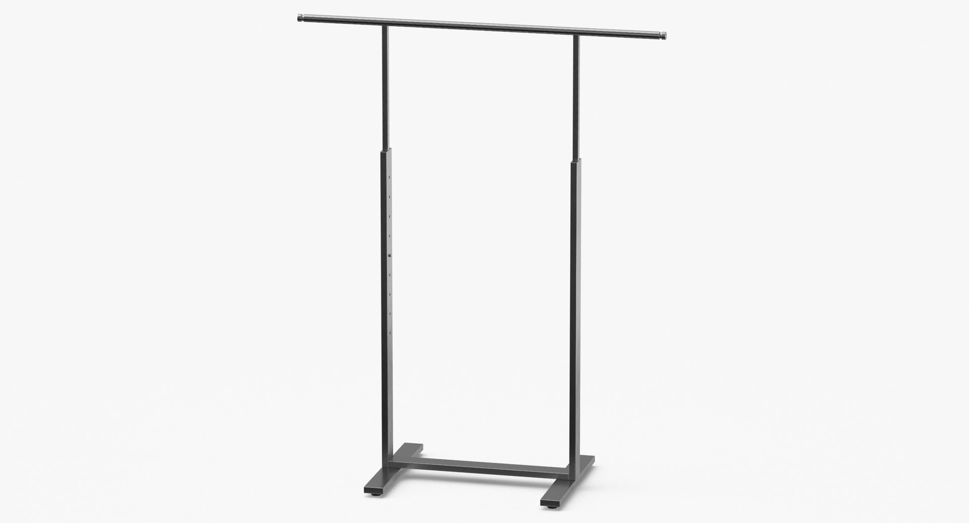 Clothing Single Bar Rack Metal Black And White 3D Model - TurboSquid ...