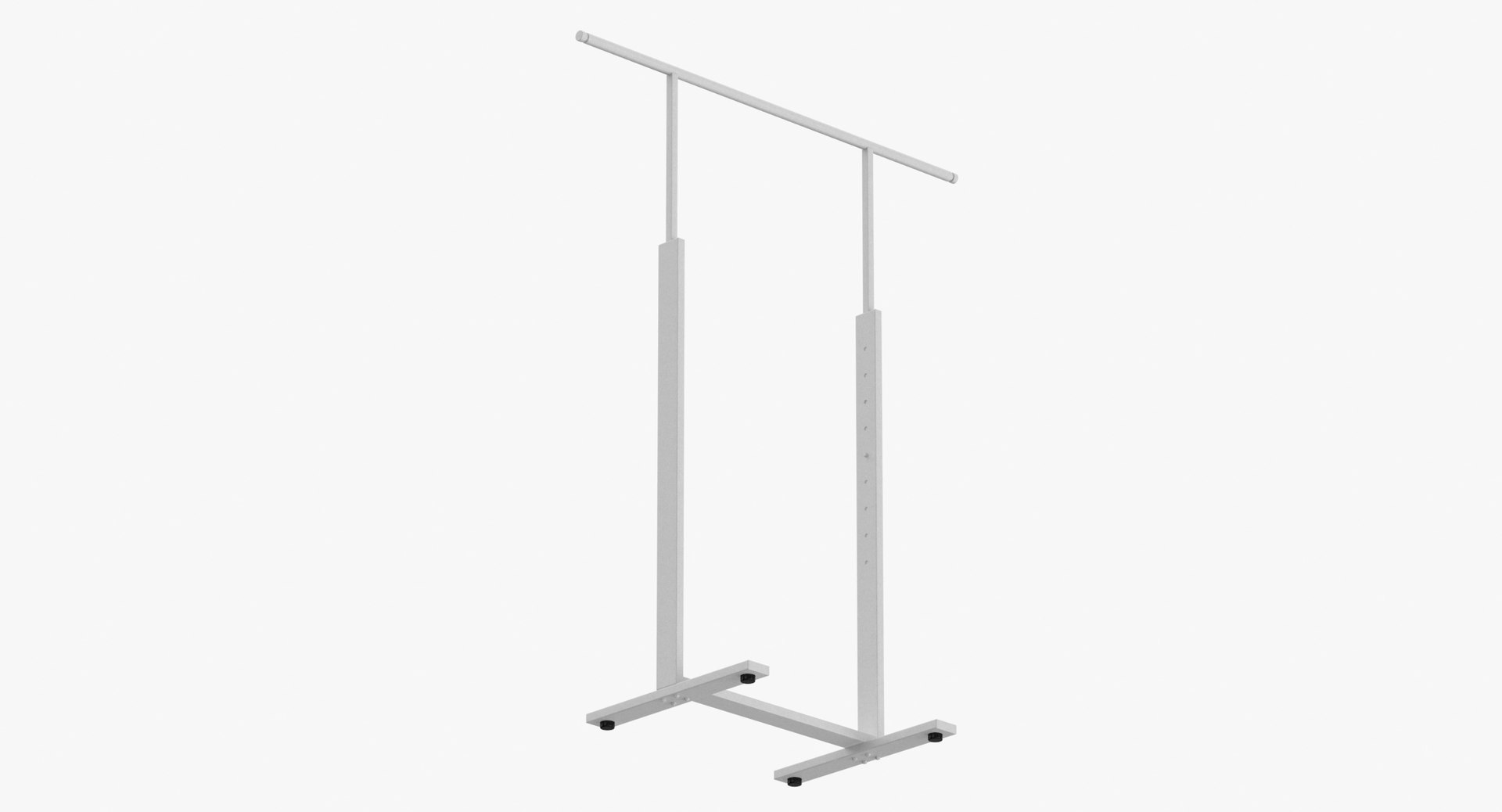 Clothing Single Bar Rack Metal Black and White 3D model - TurboSquid ...