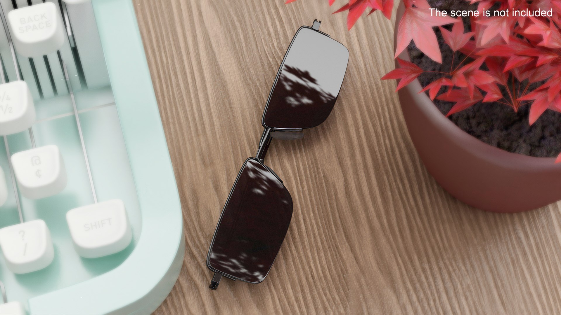 3D Model Folded Rectangular Glasses With Dark Lenses - TurboSquid 2146510