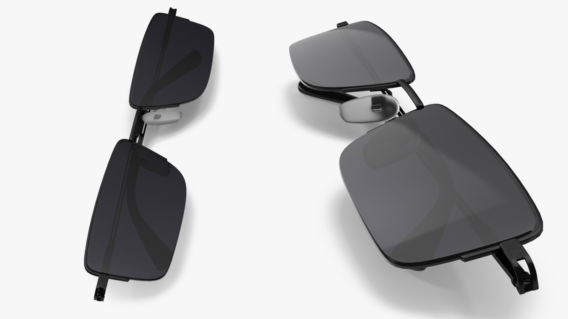 3D Model Folded Rectangular Glasses With Dark Lenses - TurboSquid 2146510