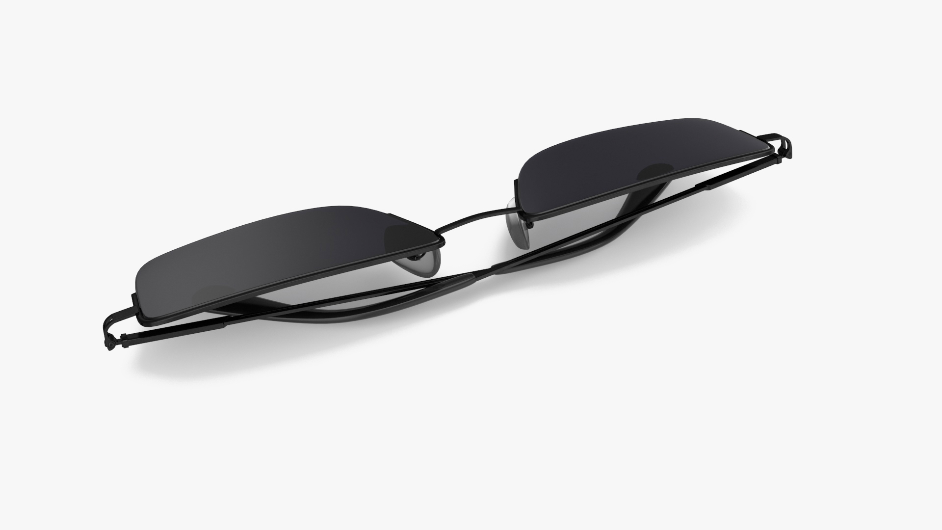 3D Model Folded Rectangular Glasses With Dark Lenses - TurboSquid 2146510