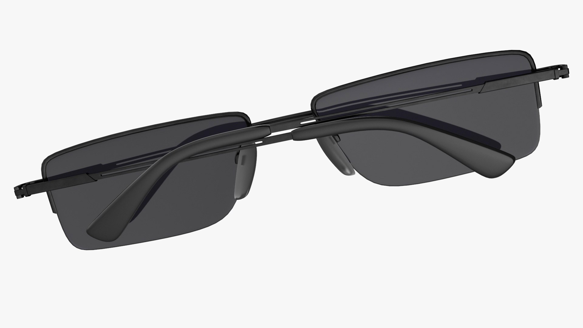 3D Model Folded Rectangular Glasses With Dark Lenses - TurboSquid 2146510