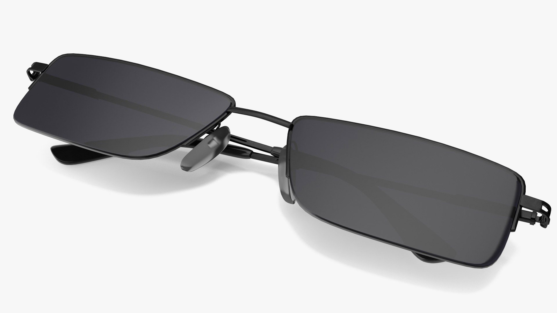 3D Model Folded Rectangular Glasses With Dark Lenses - TurboSquid 2146510