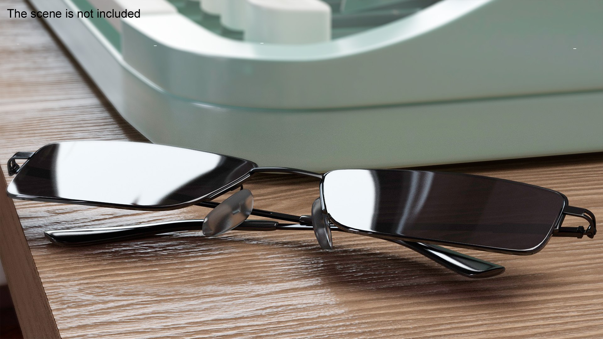 3D Model Folded Rectangular Glasses With Dark Lenses - TurboSquid 2146510