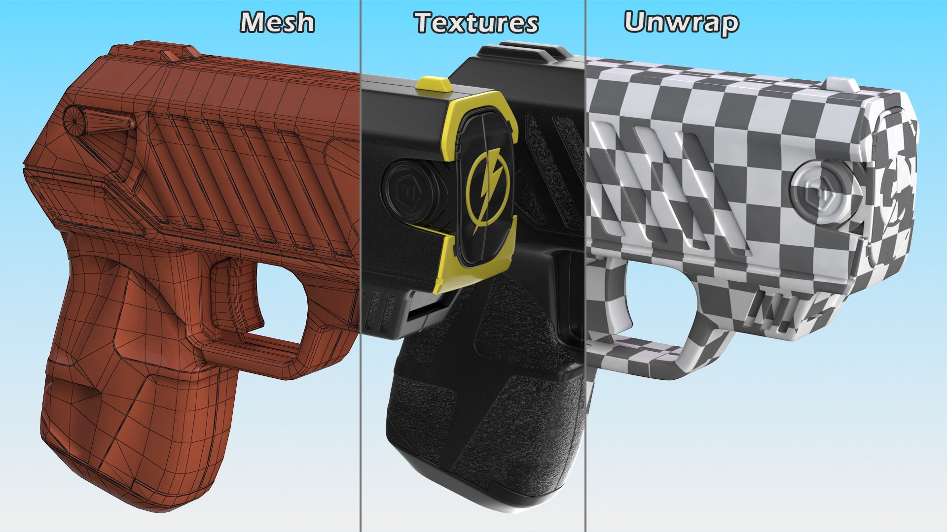 Compact Stun Gun LASER Pulse Black 3D model - TurboSquid 1985446