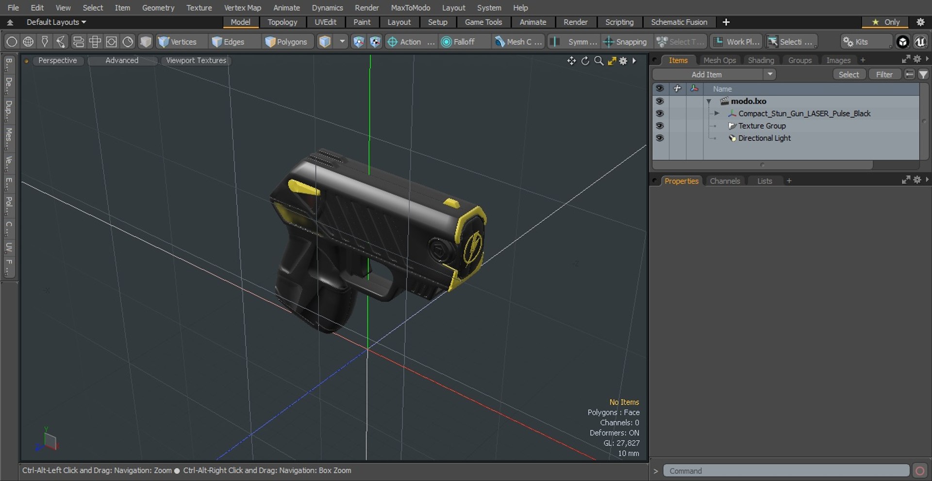 Compact Stun Gun LASER Pulse Black 3D model - TurboSquid 1985446