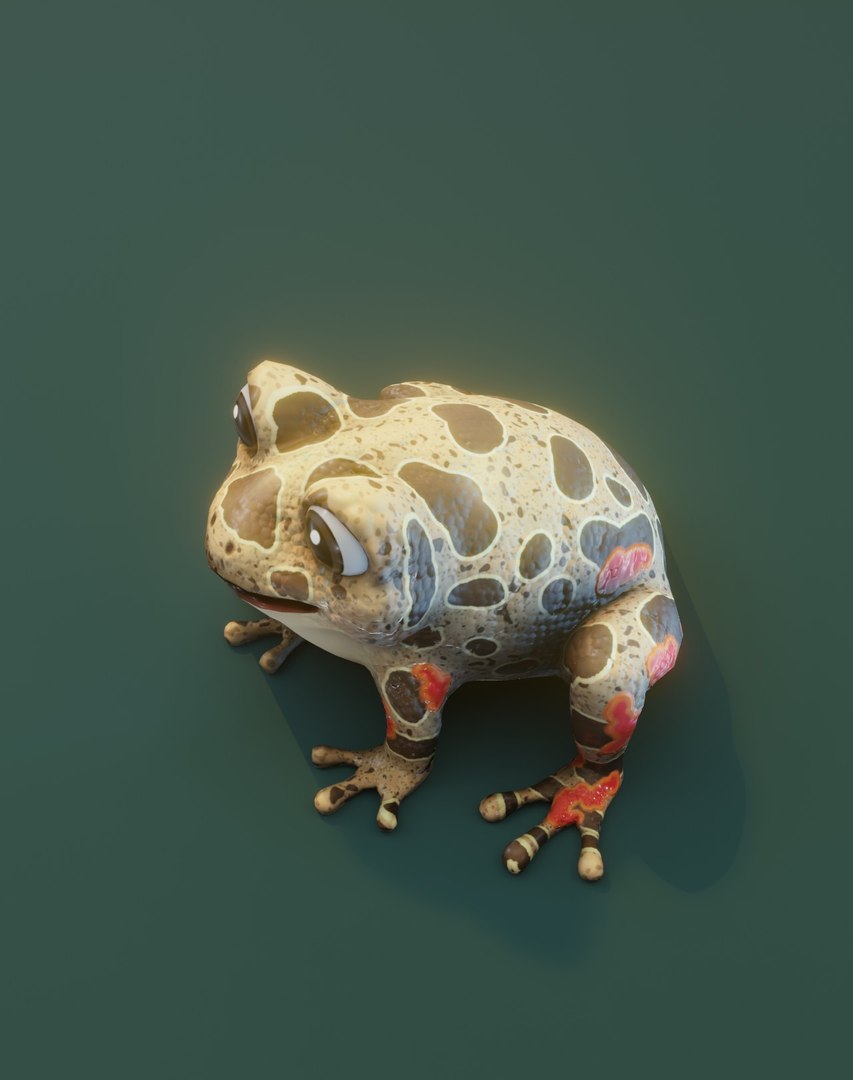 3D model Cartoon Red-legged Frog Rigged 3D Model - TurboSquid 1775560