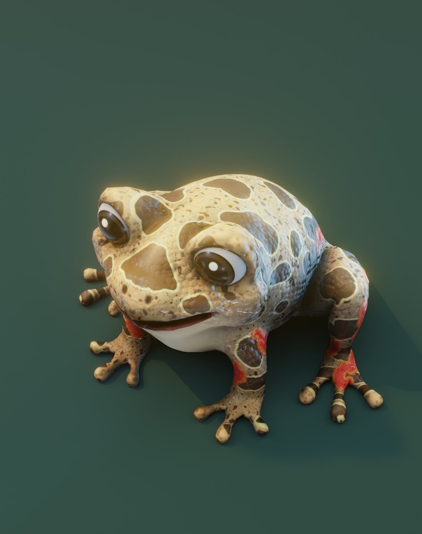 3D Model Cartoon Red-legged Frog Rigged 3D Model - TurboSquid 1775560