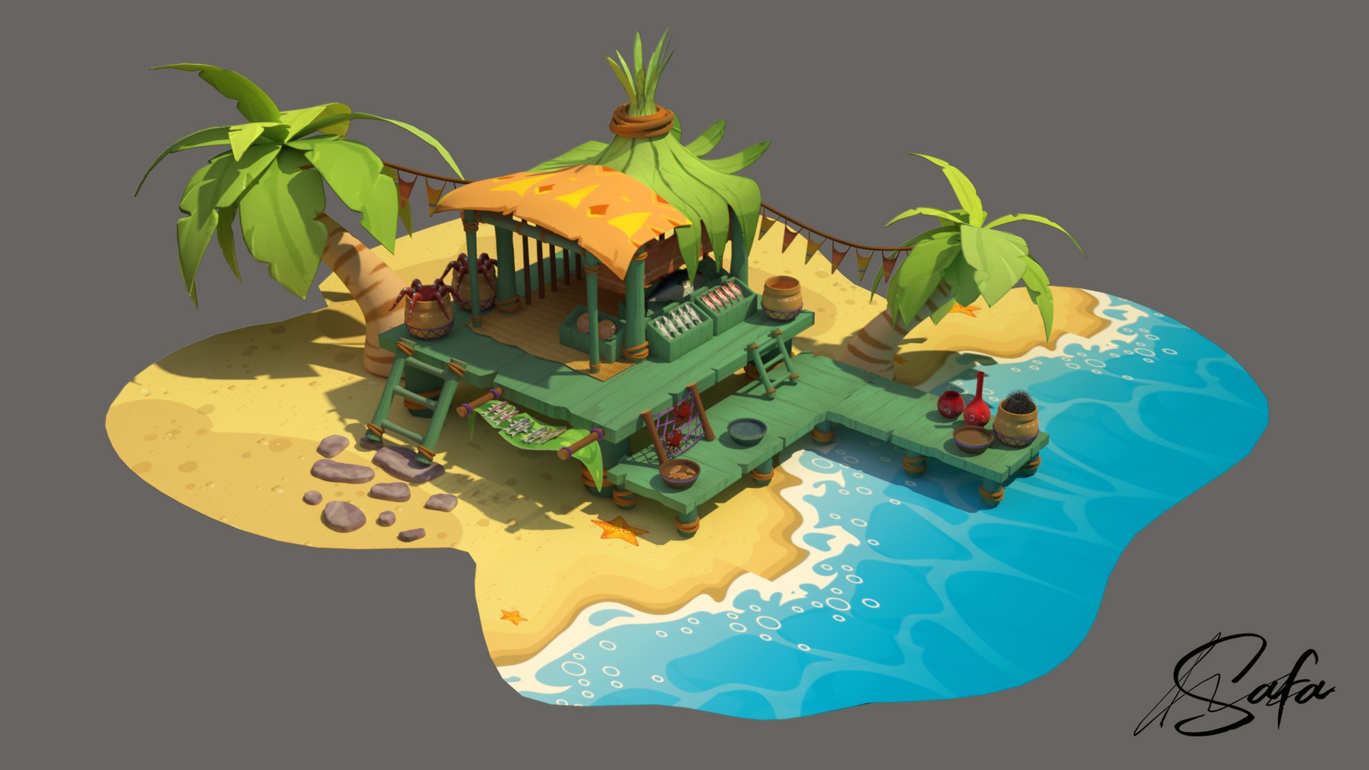 Fish Market 3D Model - TurboSquid 1682296