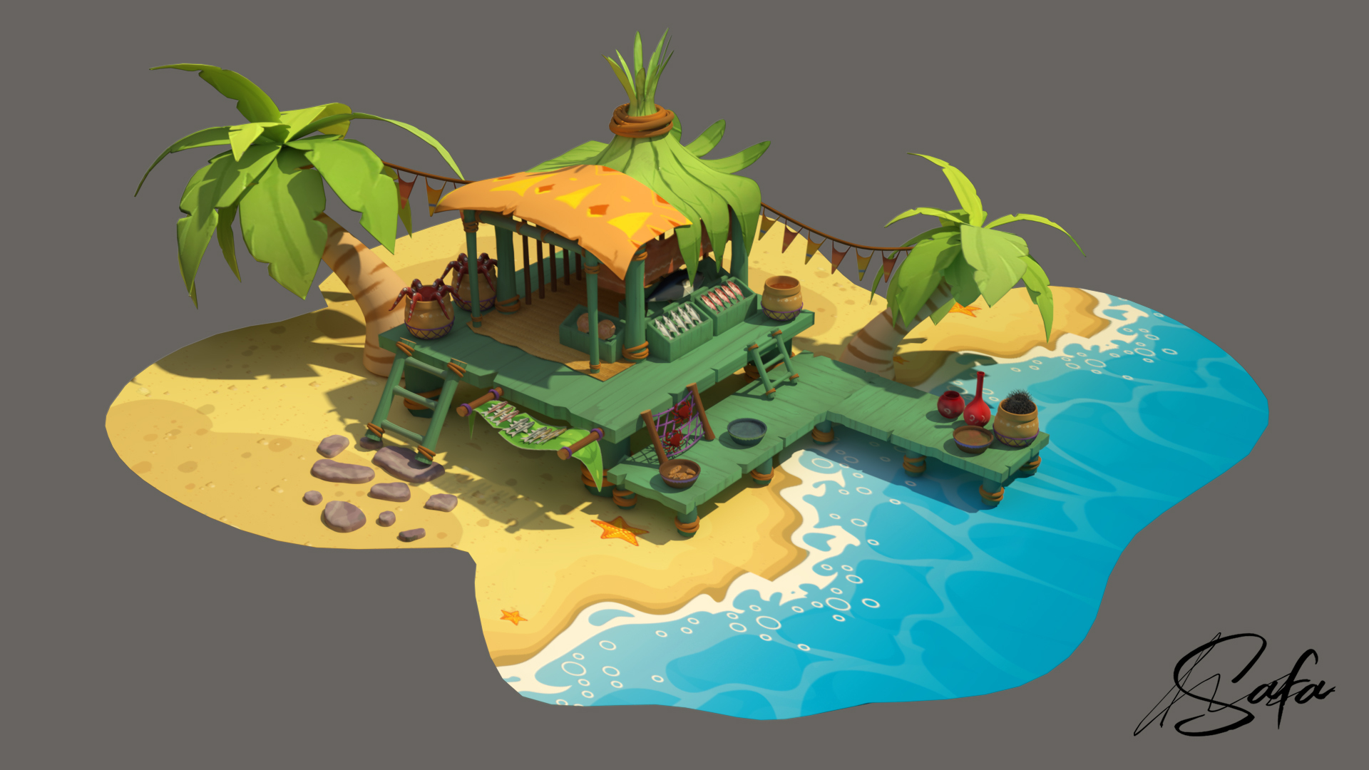 Fish market 3D model - TurboSquid 1682296