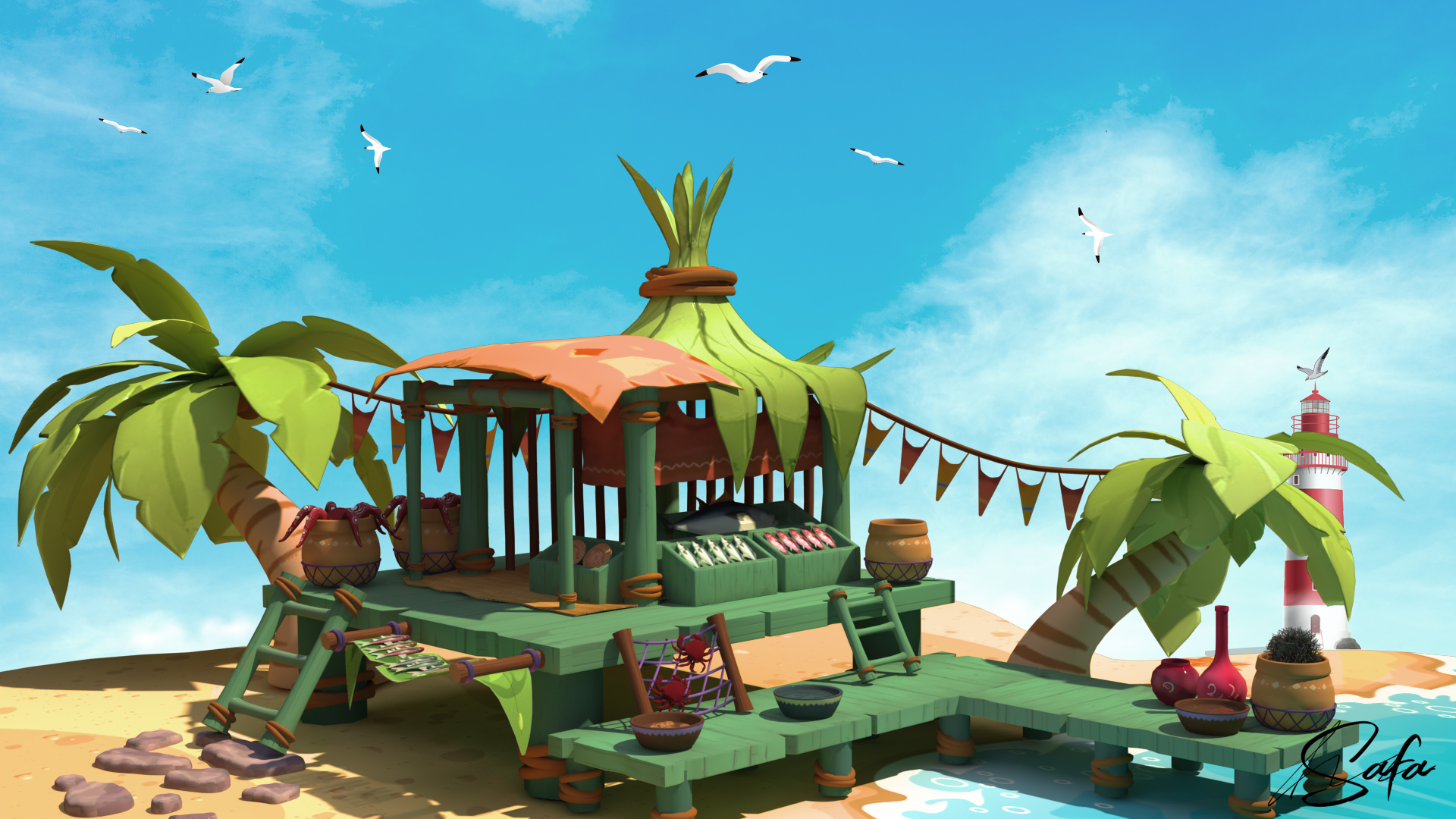 Fish market 3D model - TurboSquid 1682296