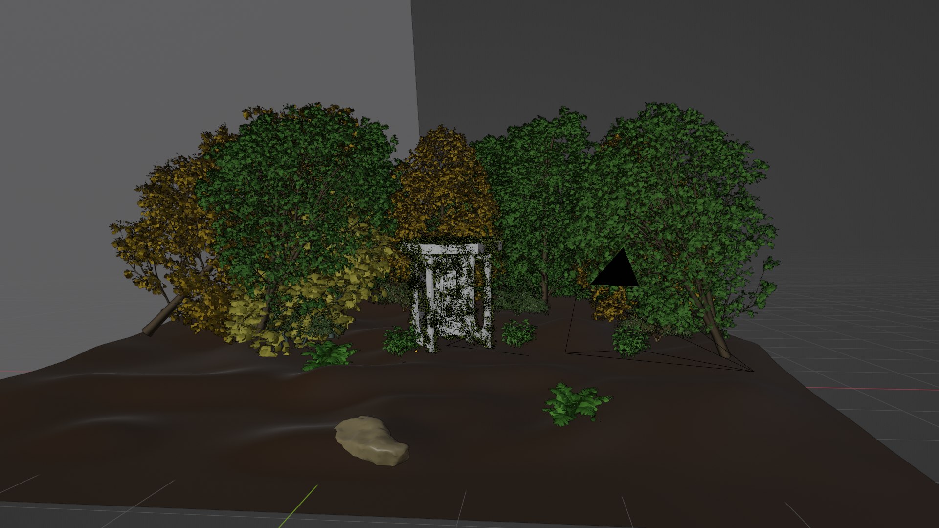 3D Stylized landscape scene with telephone box - TurboSquid 2077360