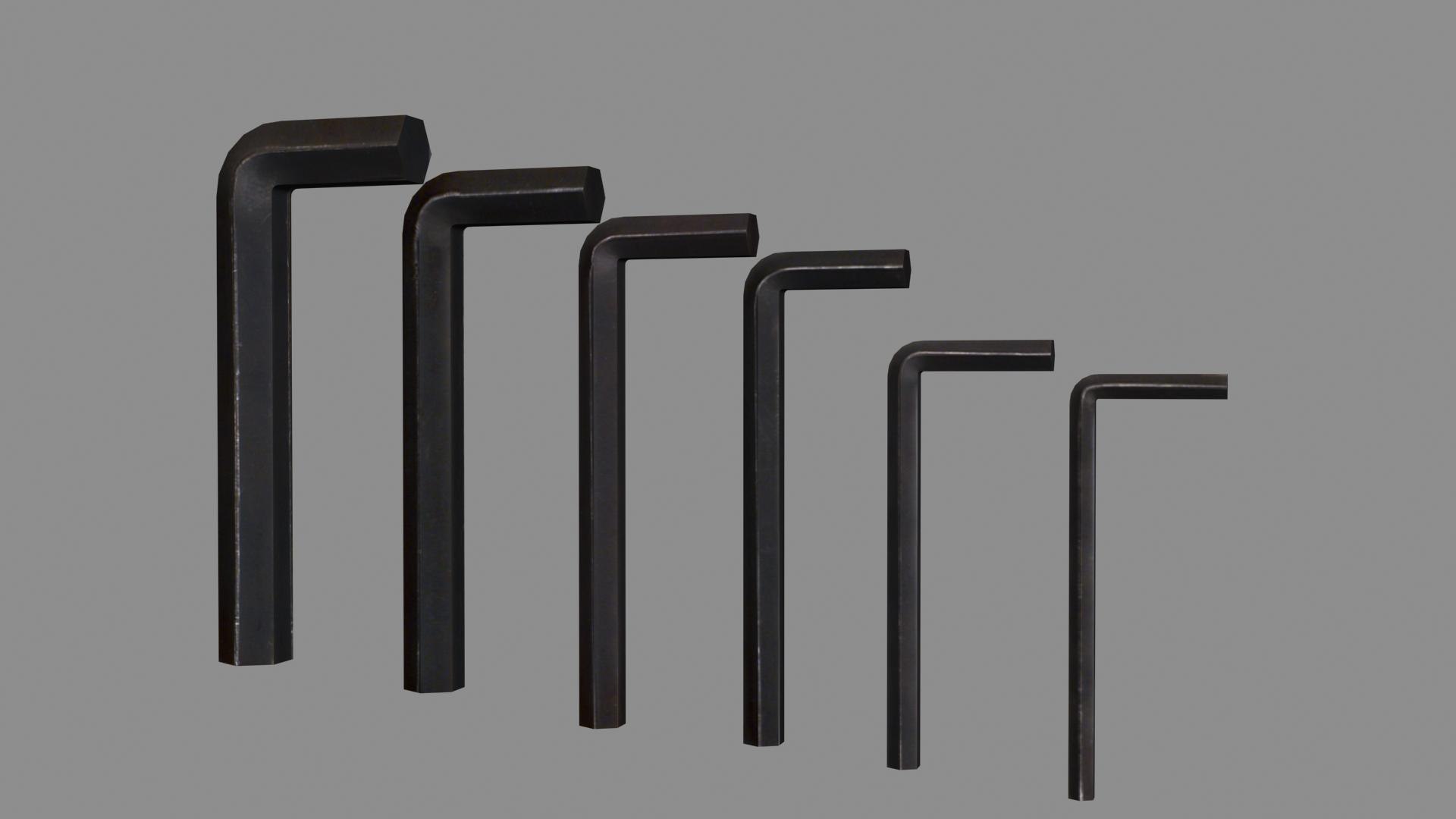 3d Model Of Hexagonal Keys