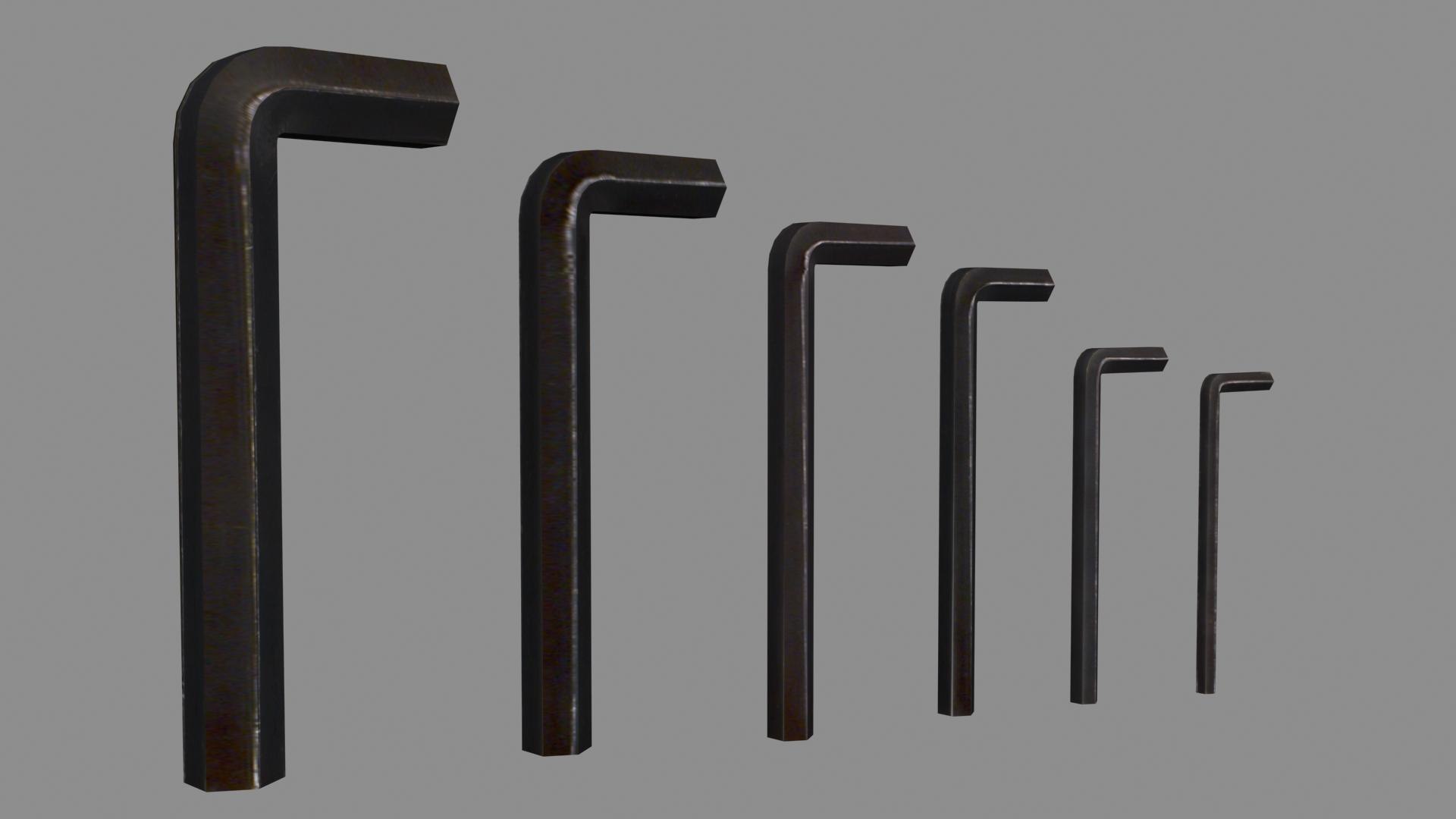 3d Model Of Hexagonal Keys