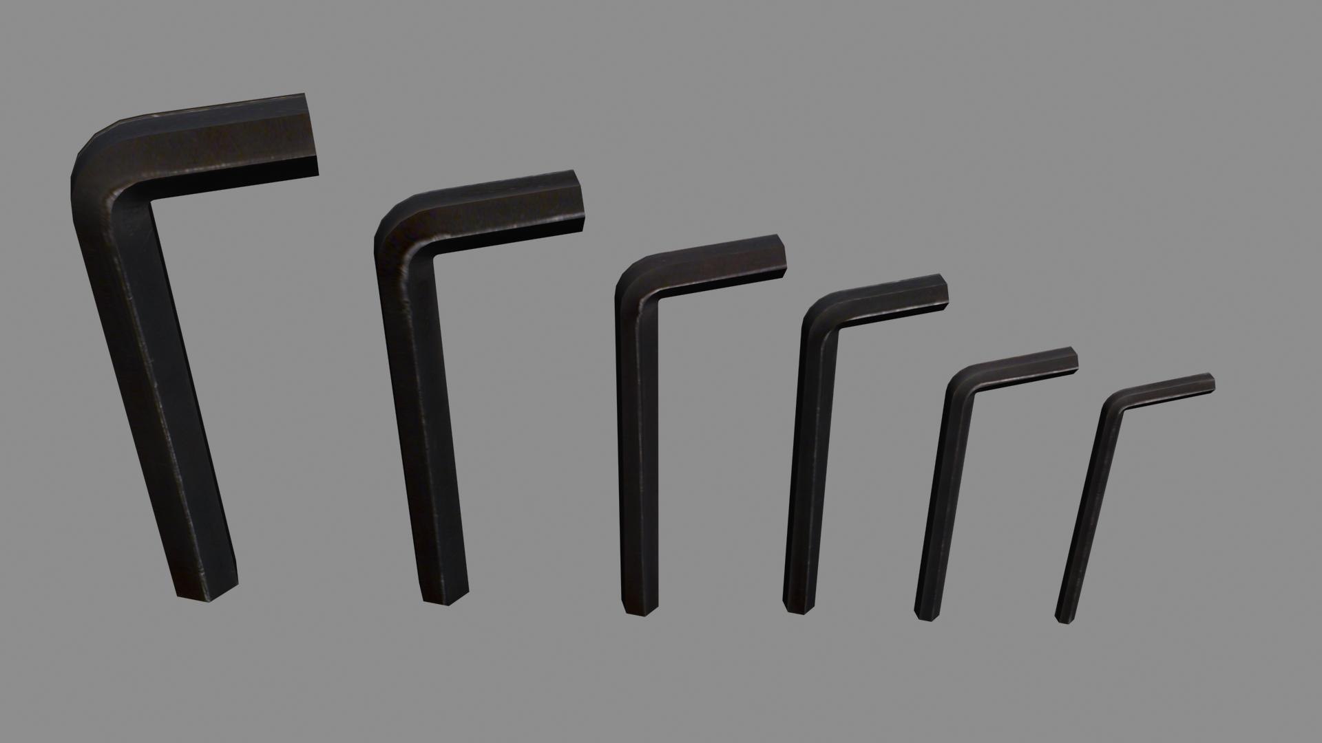 3d Model Of Hexagonal Keys