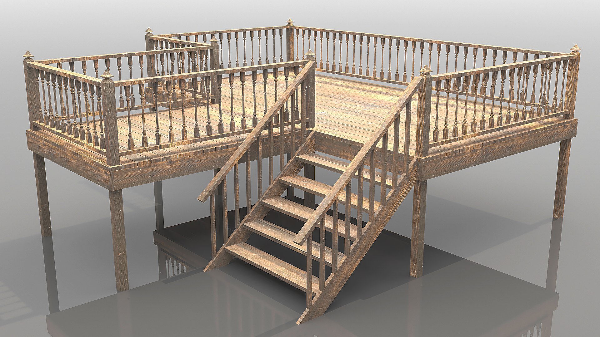 3D Wood Veranda Collections Model - TurboSquid 2136897
