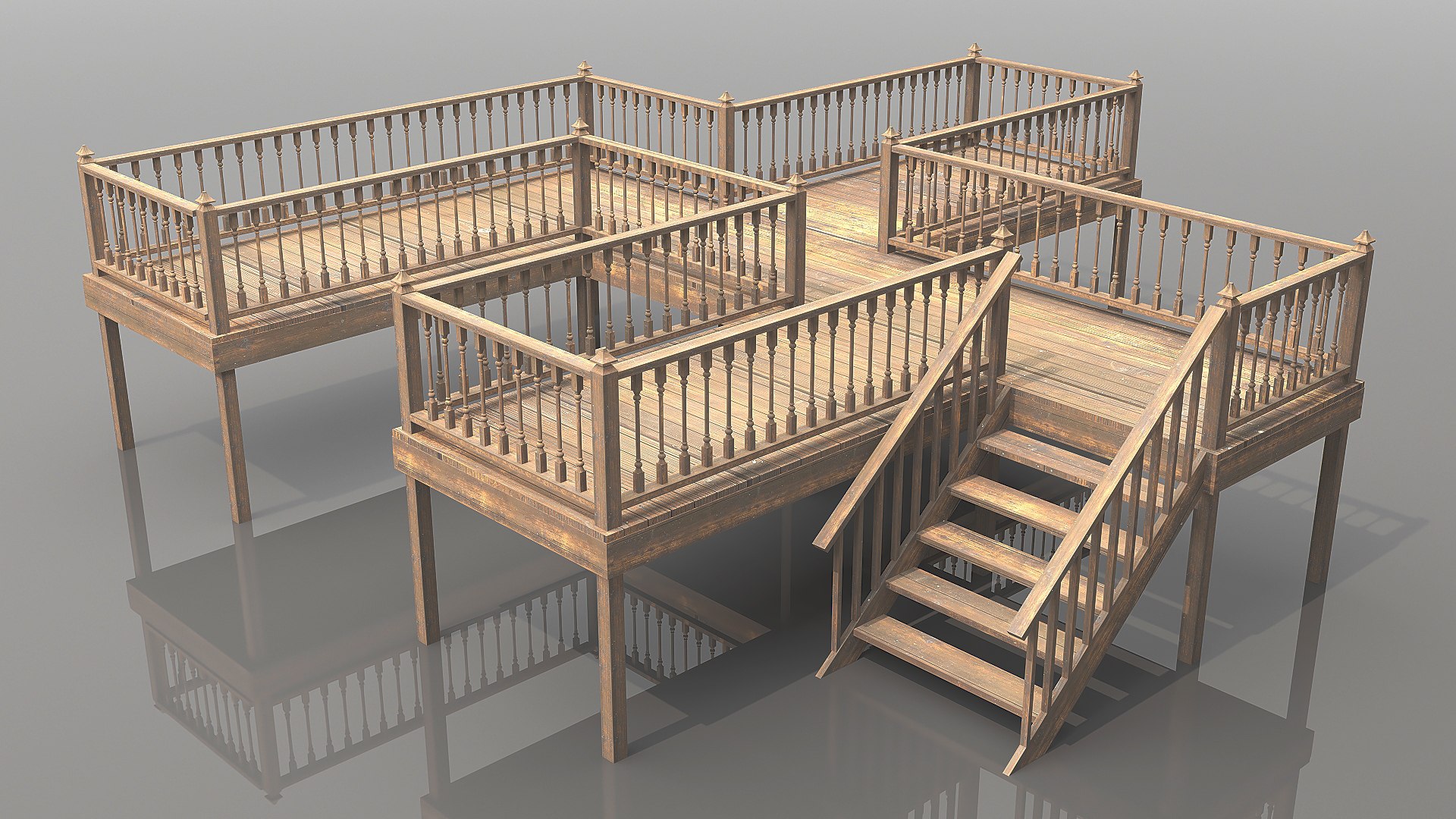 3D Wood Veranda Collections Model - TurboSquid 2136897