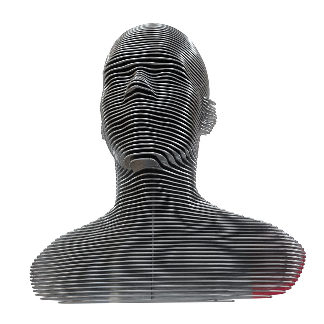 3D Bust Metal Plates 2 Model - TurboSquid 1243211