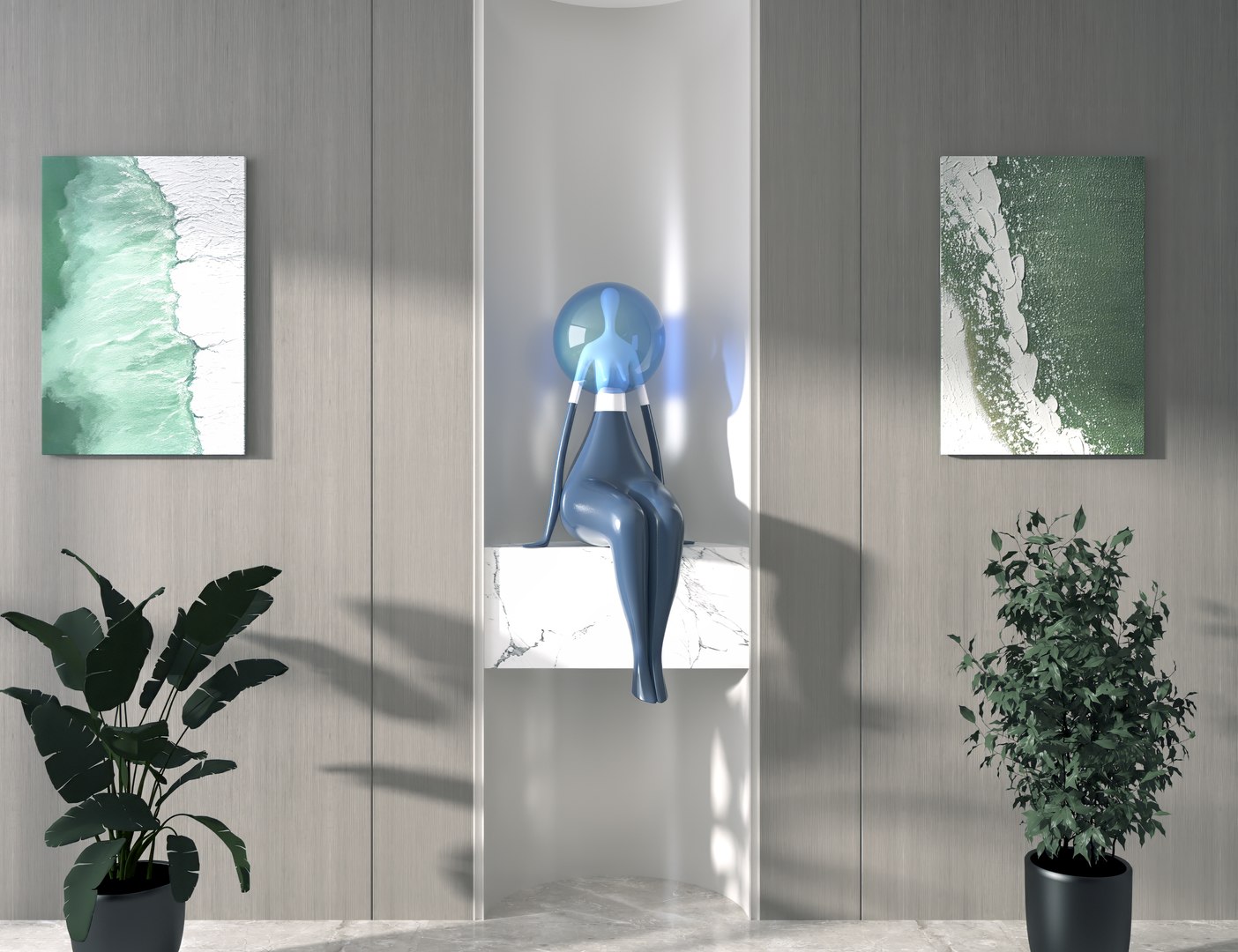 3D Modern Blue Decorative Decoration model - TurboSquid 2104565