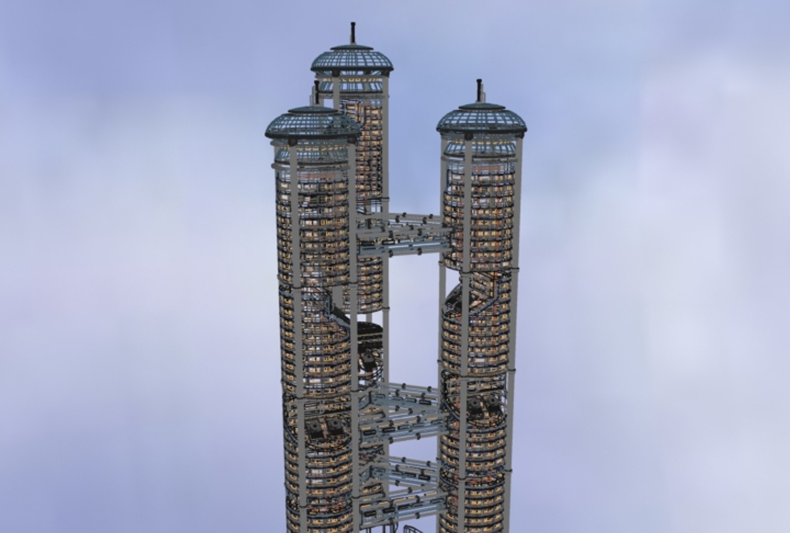3ds Max Triple Skyscraper