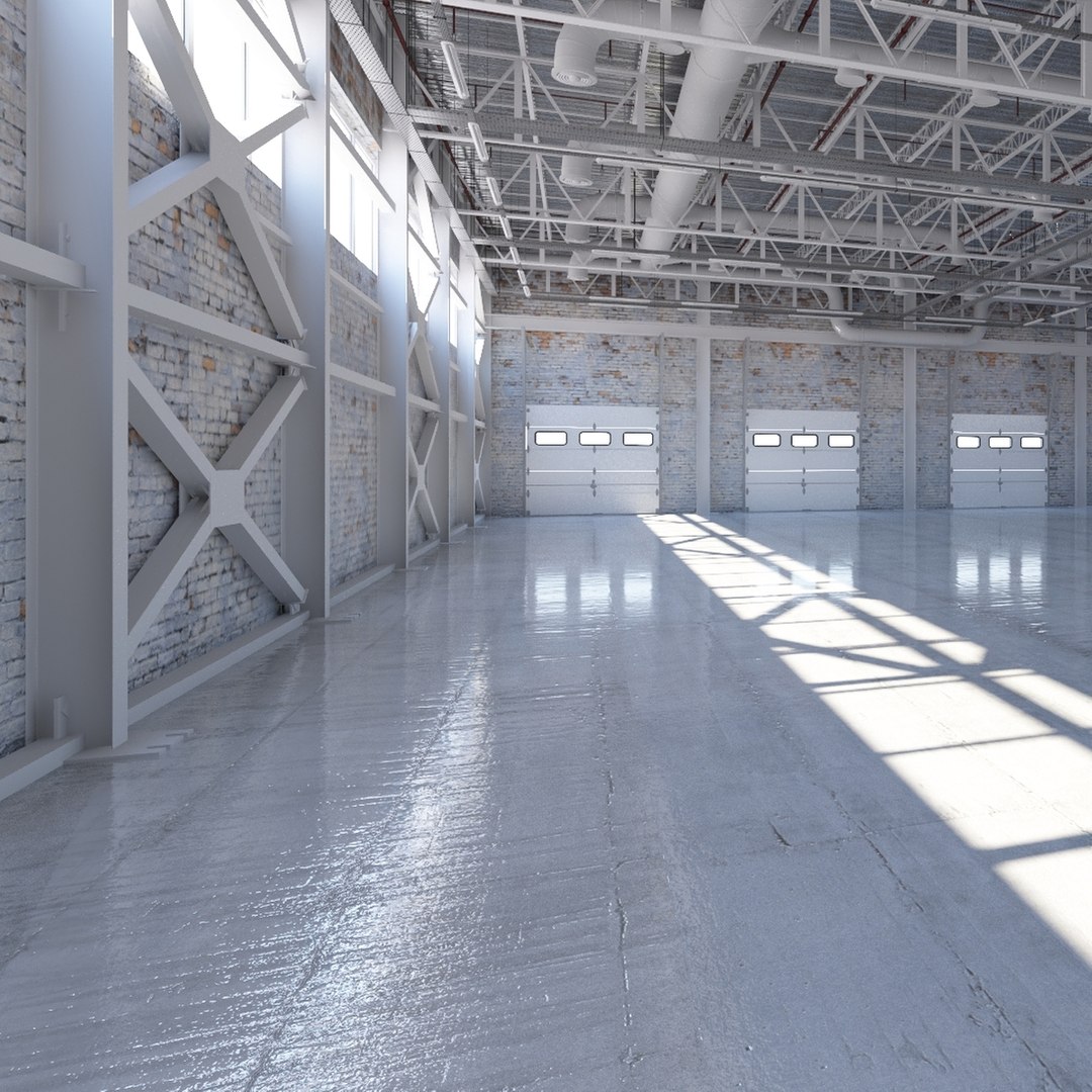 3D Empty Warehouse Interior 2 Model - TurboSquid 2014977