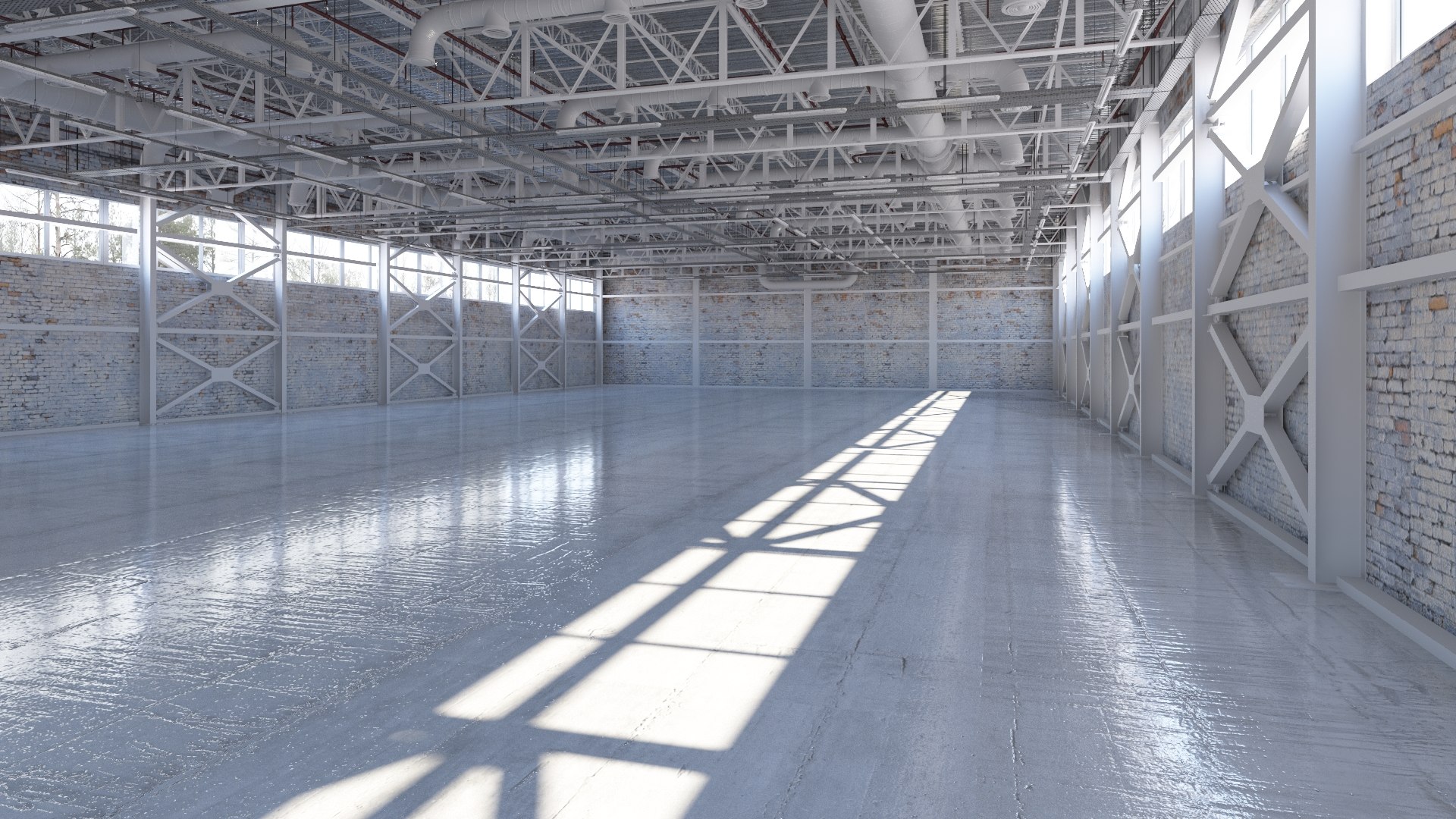 3D Empty Warehouse Interior 2 Model - TurboSquid 2014977