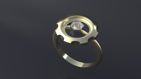 Clockkwork Ring with gem for CNC or3D print model 3D model - TurboSquid ...